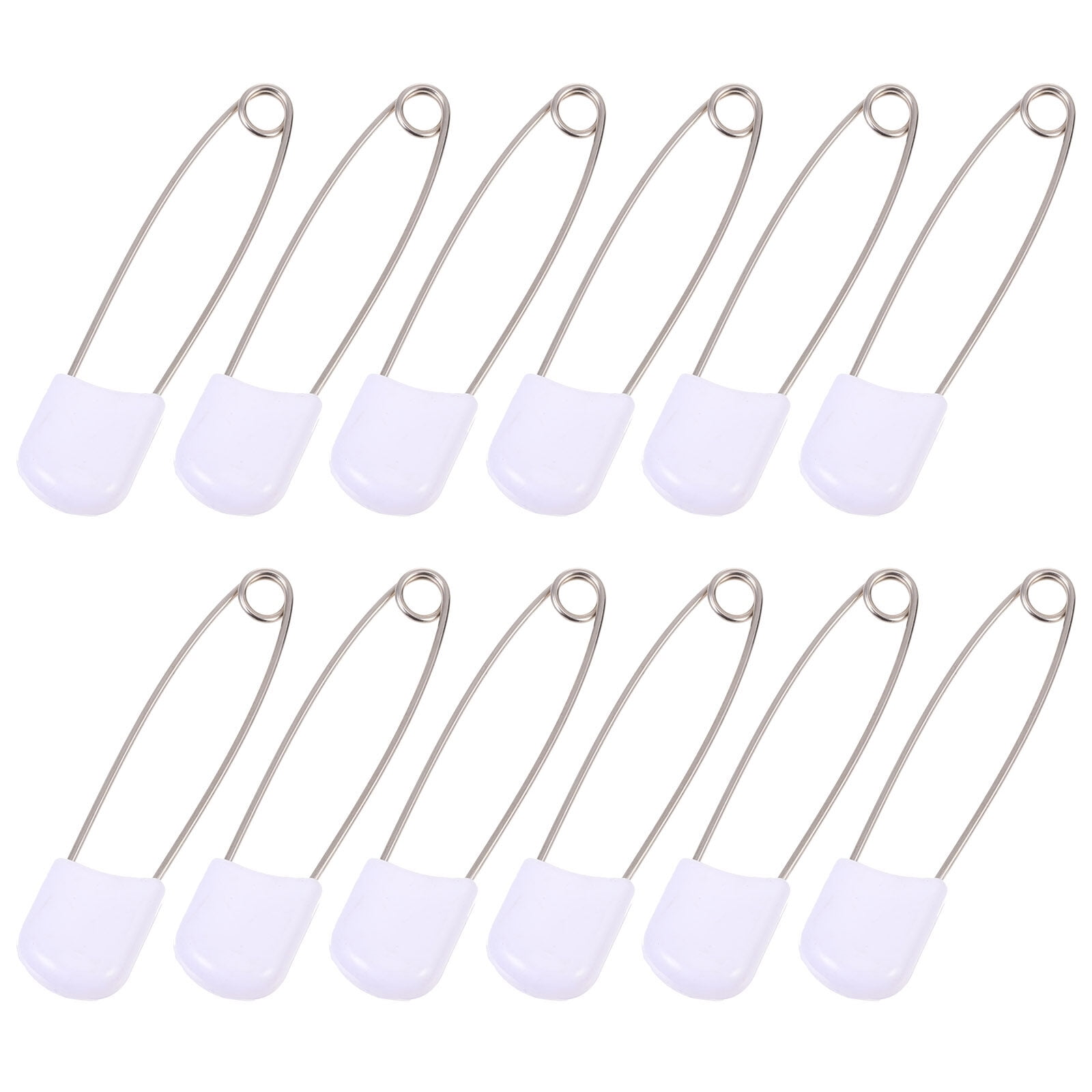Omeite Large White Diaper Pins, Safety Pins for Baby Diapers, 50pcs ...