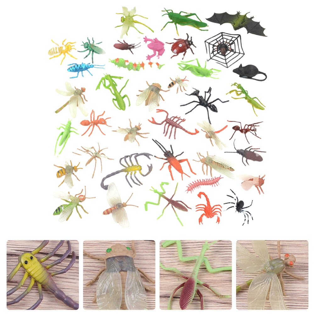 OUNONA 39pcs Realistic Fake Bugs Toys for Kids Toddlers Educational ...