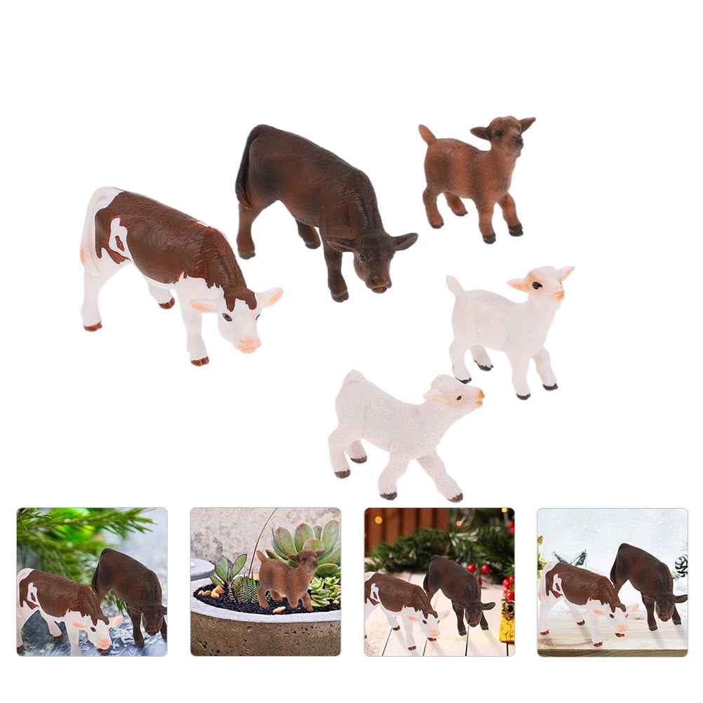 Omeite Simulation solid animal farm cub model (five types in a pack ...