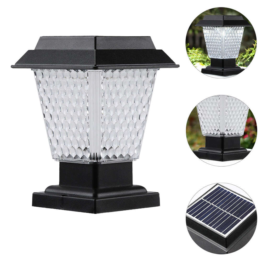 Omeite Solar column light garden honeycomb light gate post light (white ...