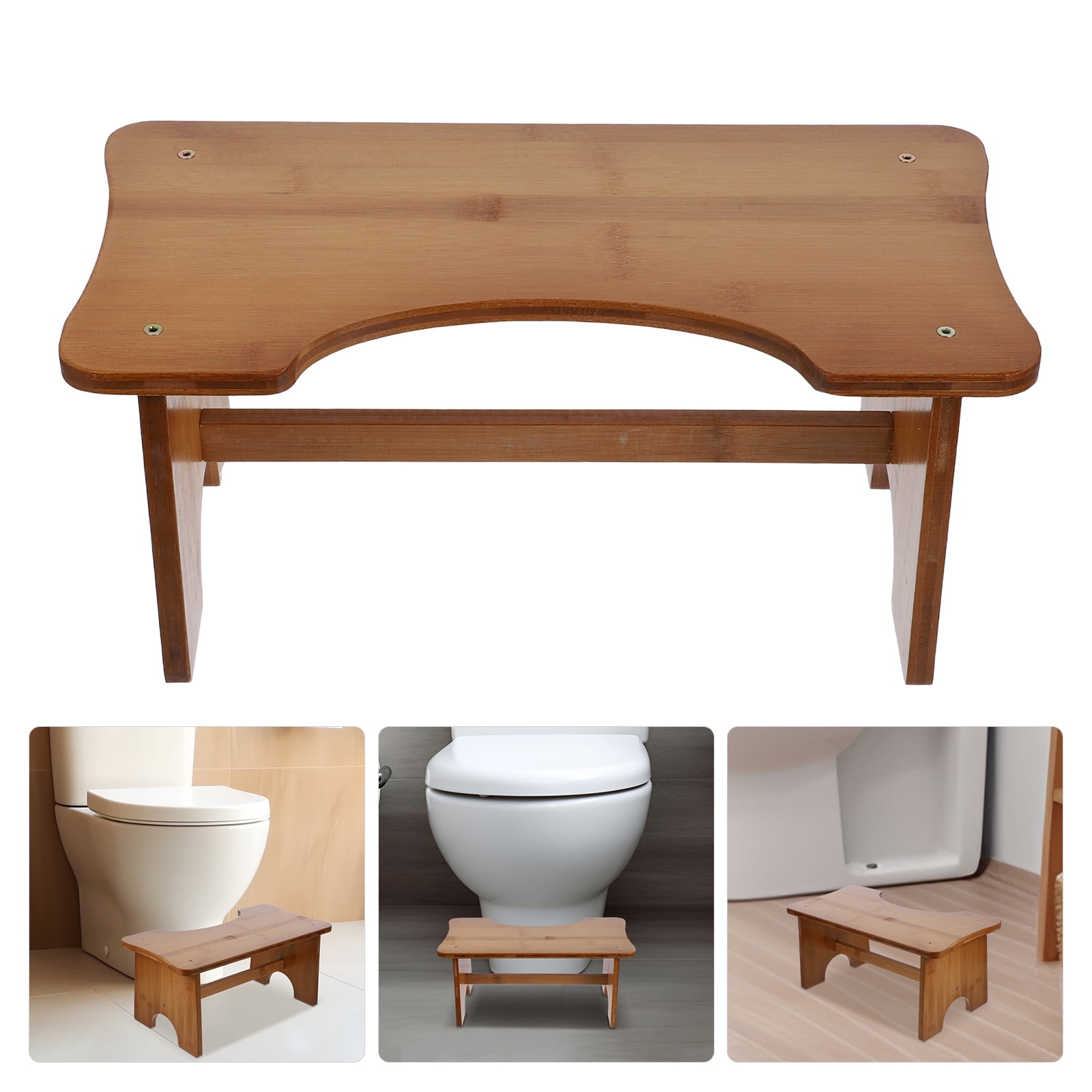 Omeite Solid Wood Toilet Stool Children Adult Squat Step Toilet Foot ...