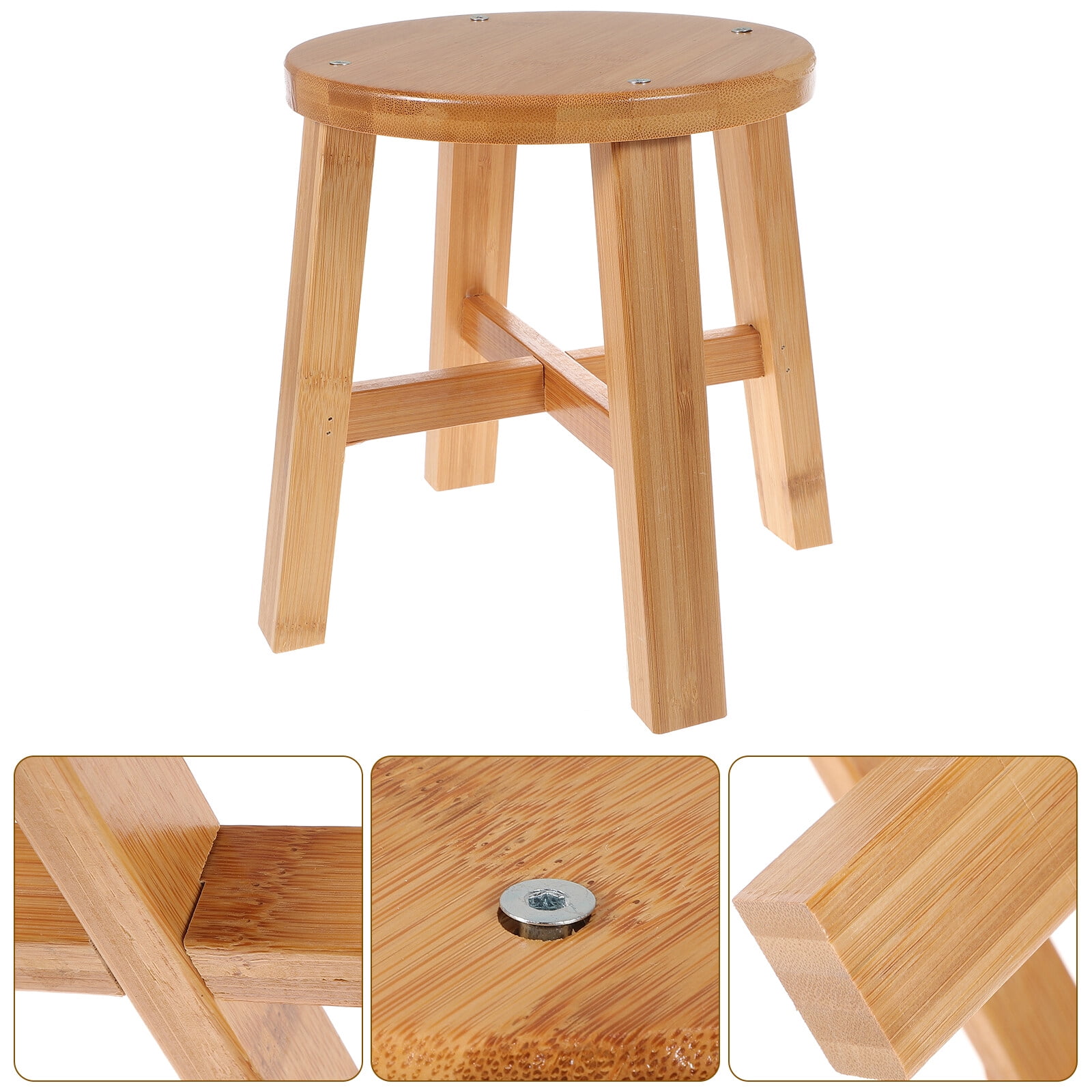 Omeite Solid wood small square stool Nanzhu bench bamboo mini stool ...