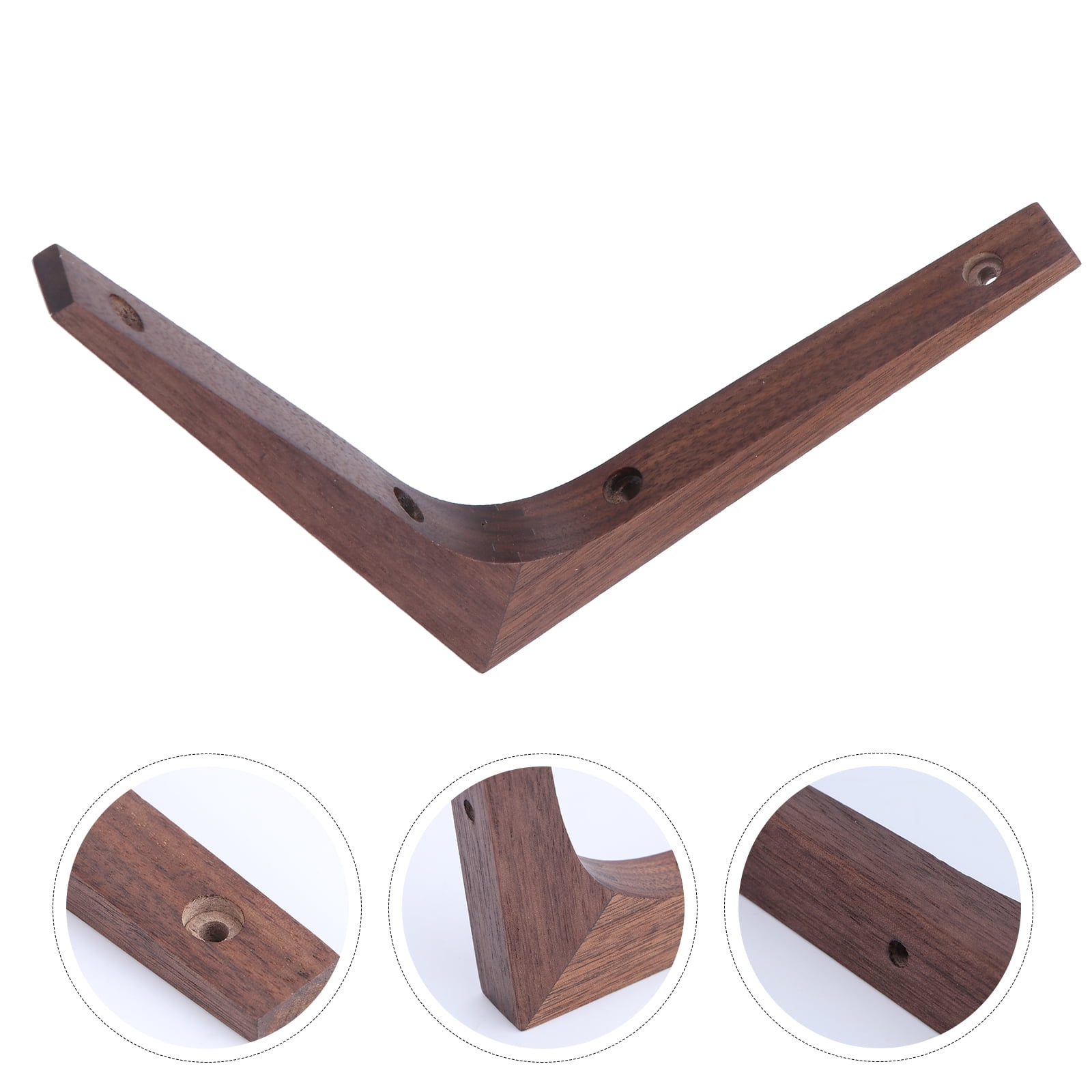 Omeite Solid wood triangle bracket black walnut fixed compartment ...