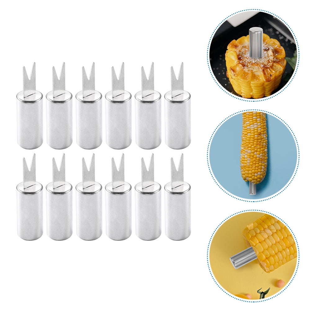 Omeite Stainless steel corn pin BBQ corn fork fruit fork 12 pieces ...