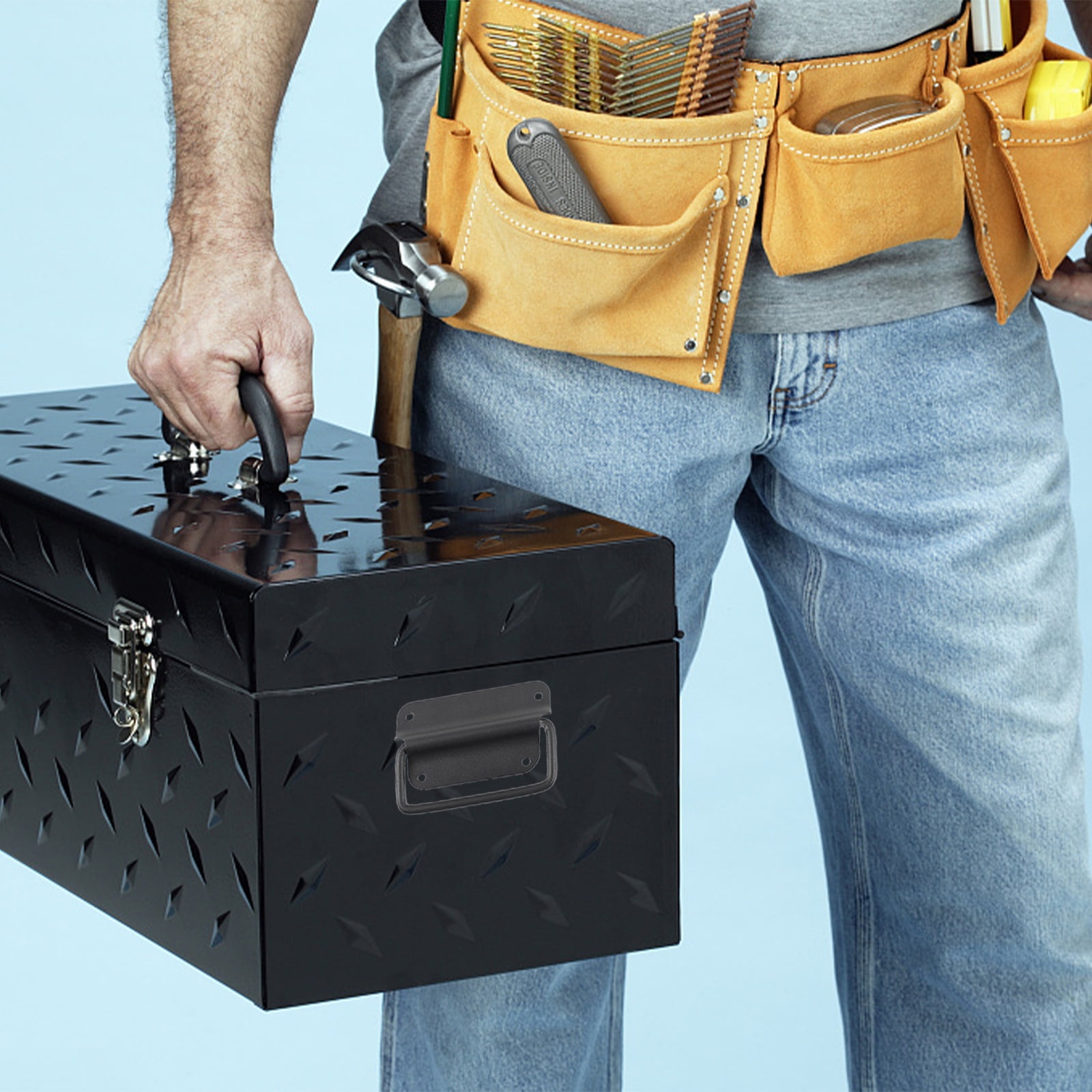 Omeite Stainless steel handle folding handle tool box wooden box ...