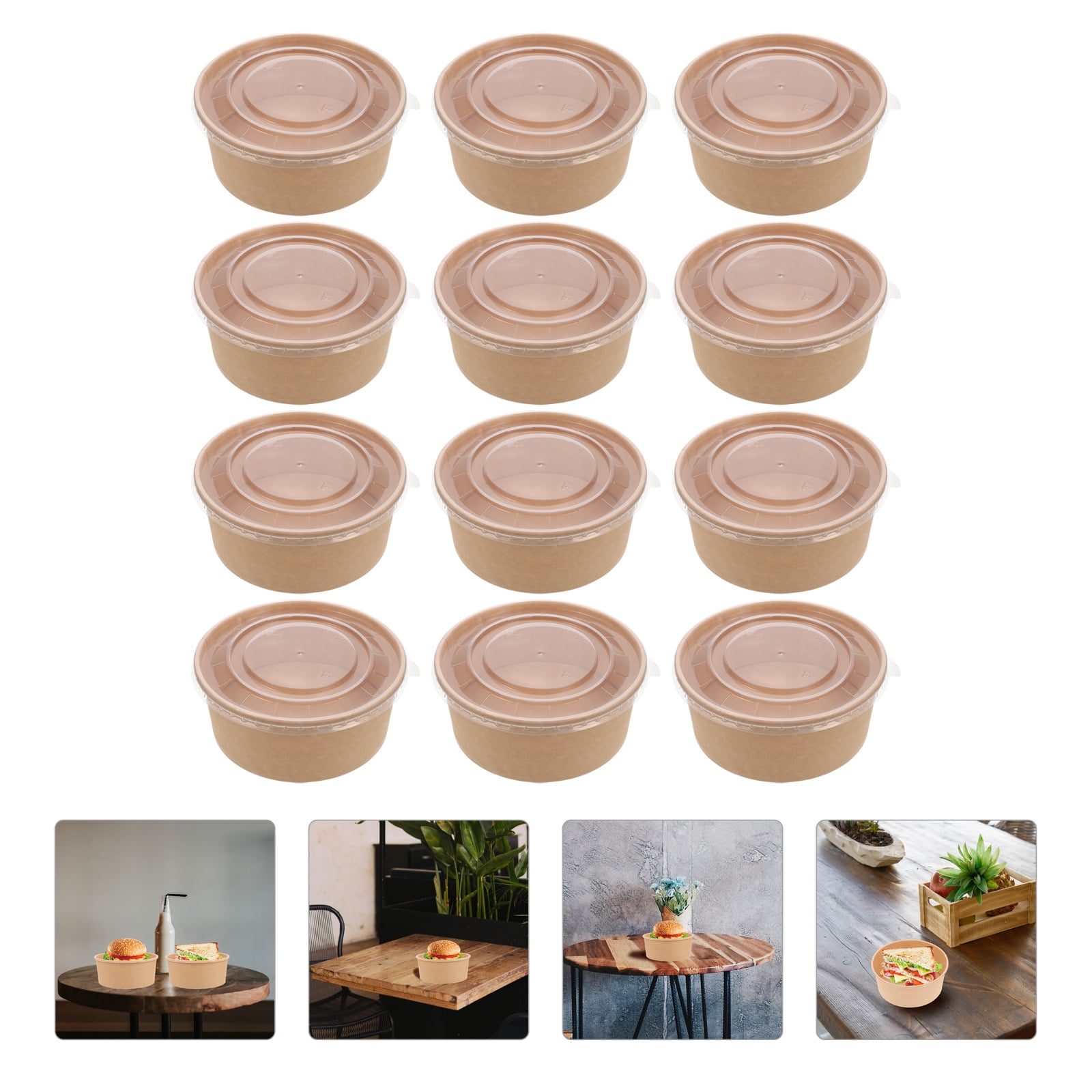 OUNONA Kraft Paper Bowl Made of Premium PP Material for Food with ...