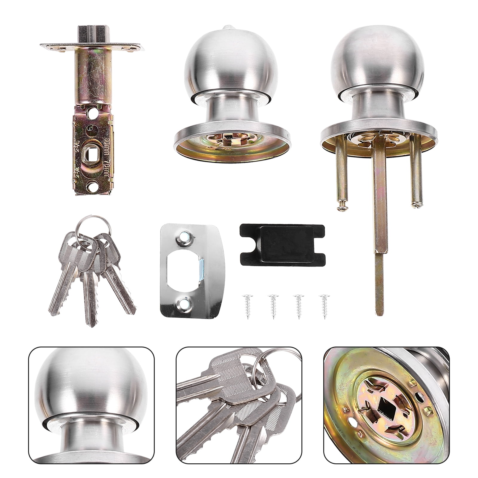 Omeite Three-pole lock, three-column lock, steel door lock, movable board room spherical door ...