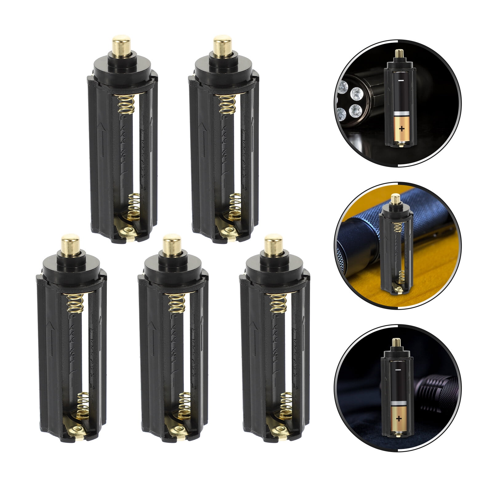 Omeite Three-section AAA battery holder battery box LED flashlight ...