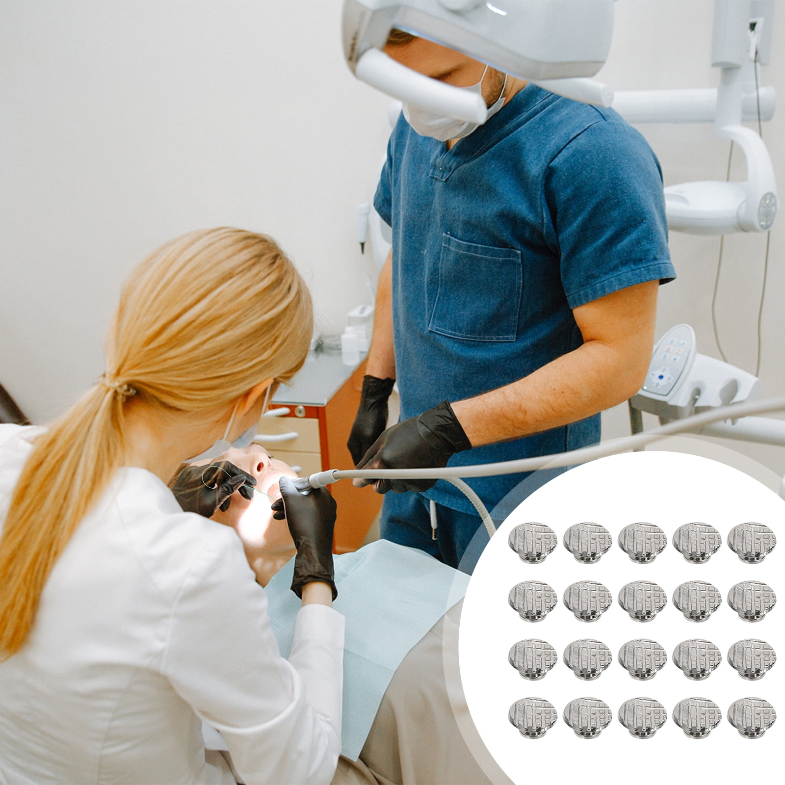 Omeite Tooth bonding type lingual side buckle orthodontic mesh bottom ...