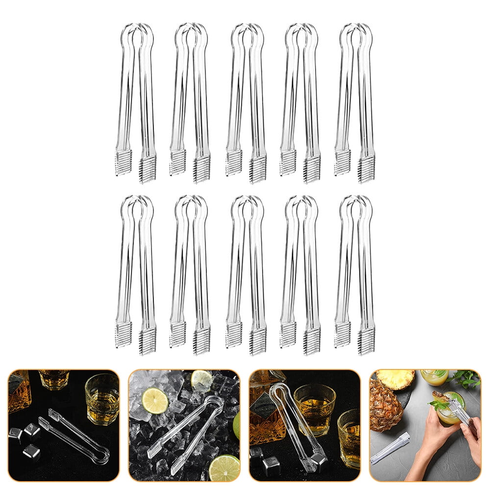 Omeite Transparent acrylic ice cube clamp KTV bar small bread clamp ice ...
