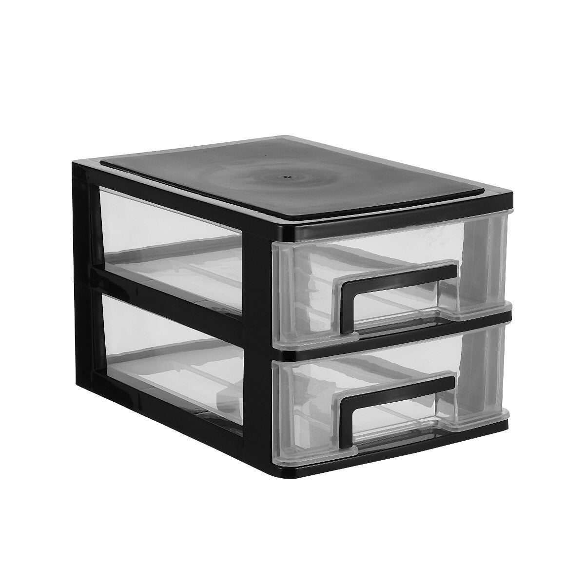 Omeite Transparent desktop storage box drawer storage cabinet (black ...