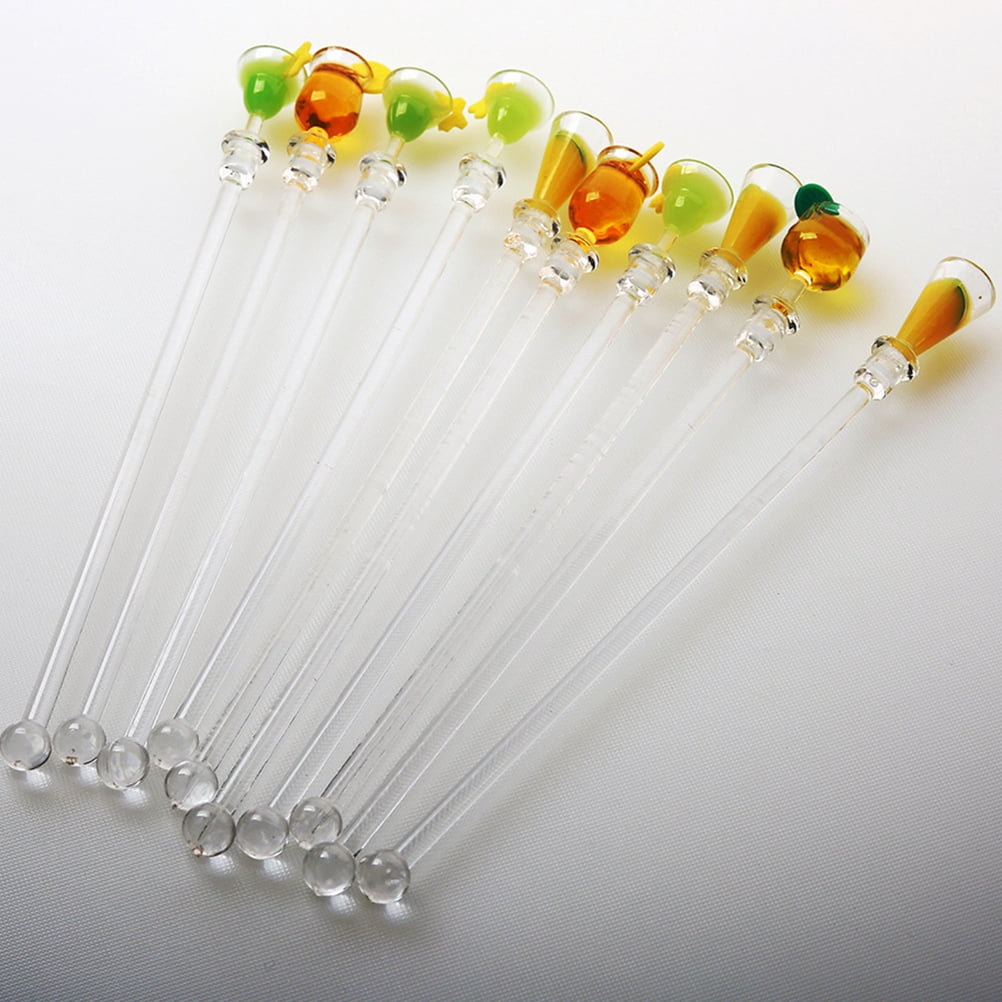 Omeite Wine glass shaped acrylic cocktail stirring stick (10pcs ...