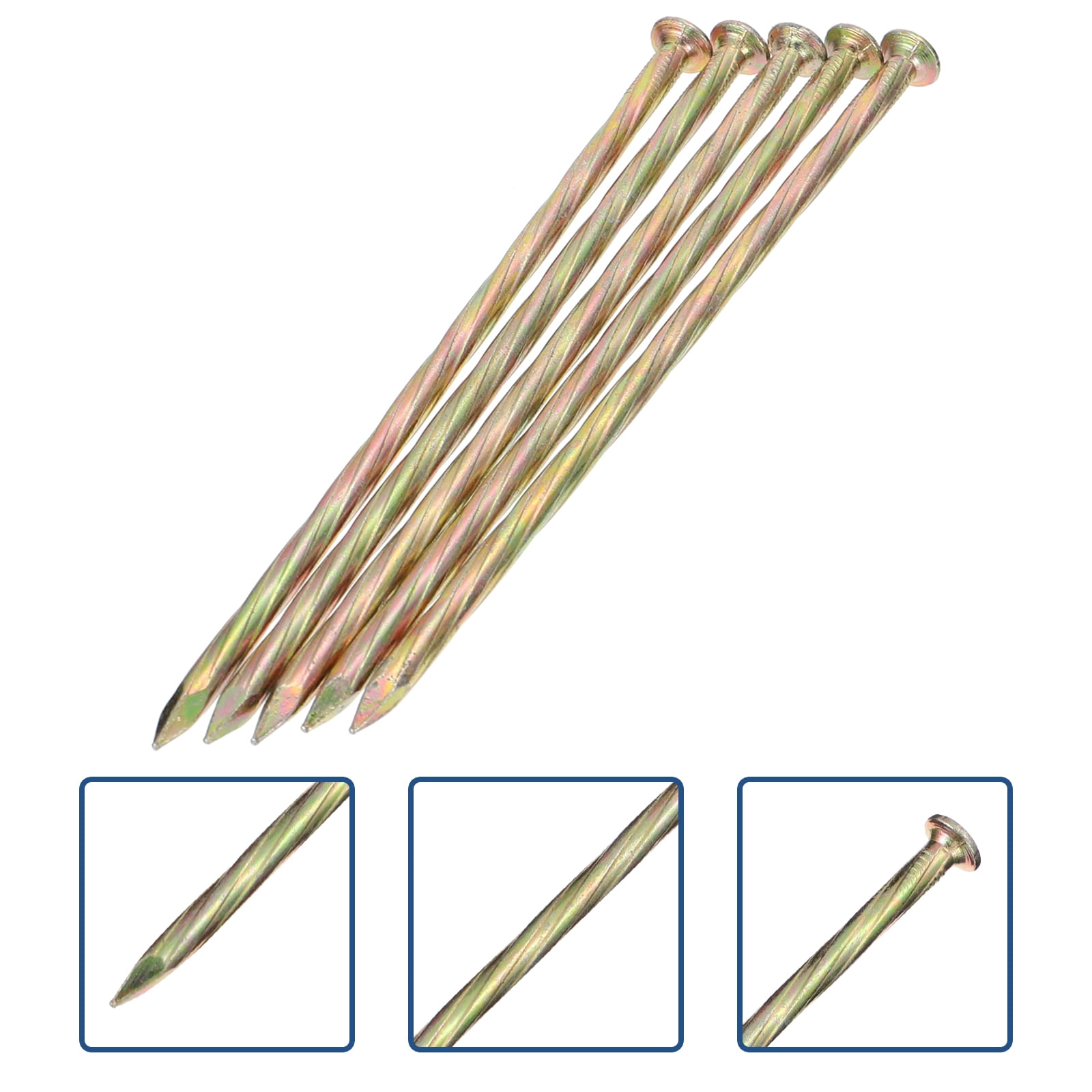Omeite inch twisted thread nails garden wood nails (6 inch 150mm about ...