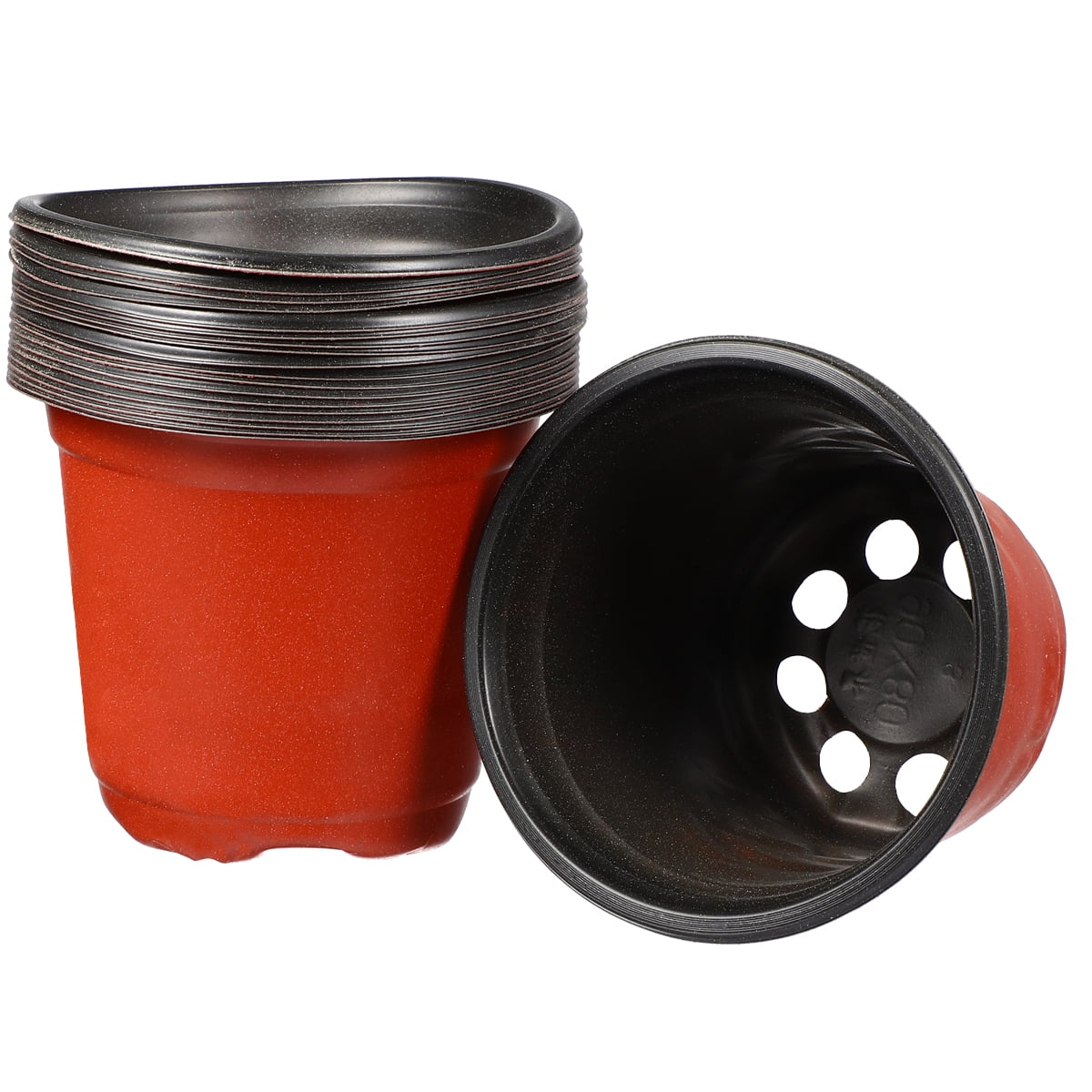 Omeite two-color universal soft plastic flower pot red and black pot ...