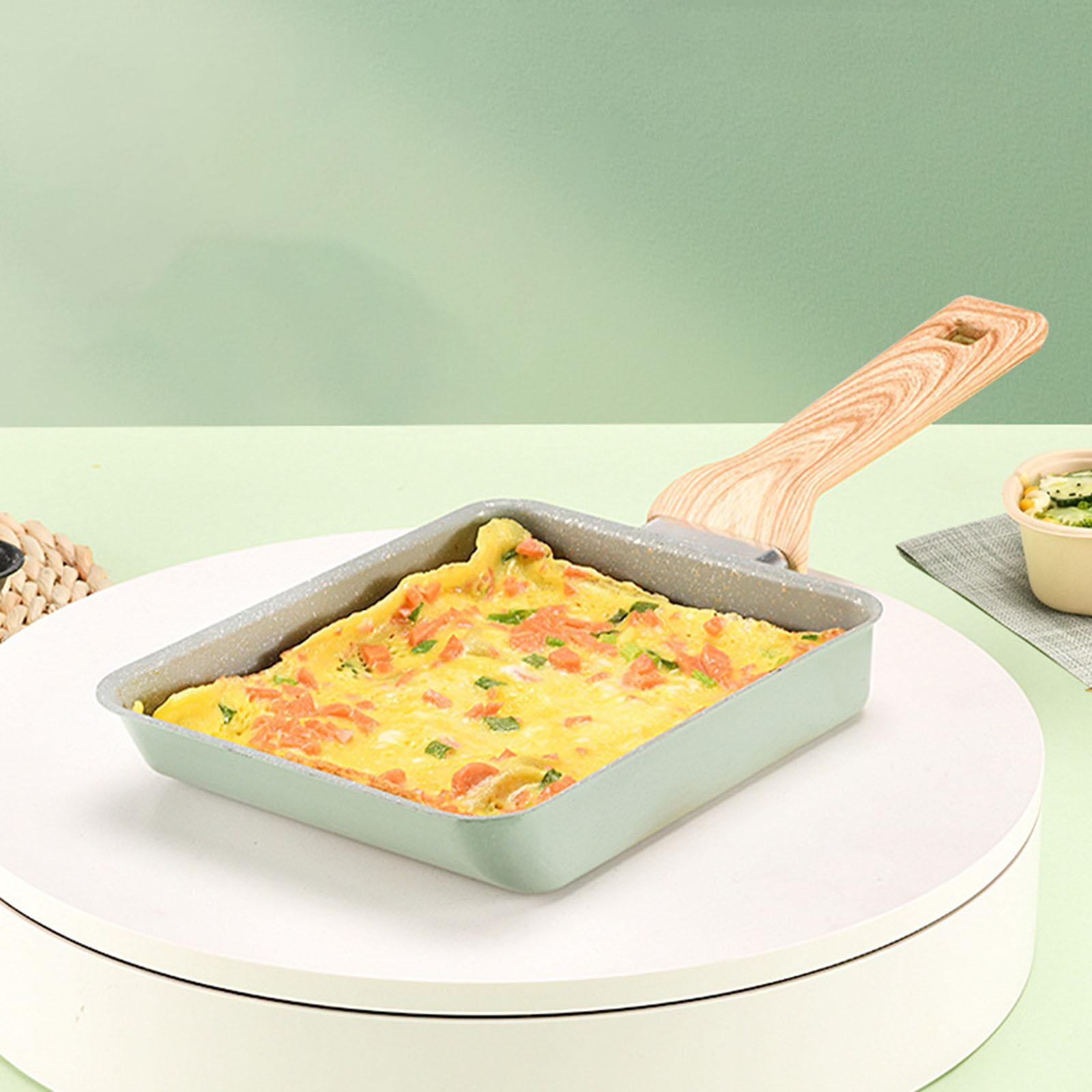 Omelet Pan Scratch Bottom Oak Handle Healthy and Smokeless Non Stick ...