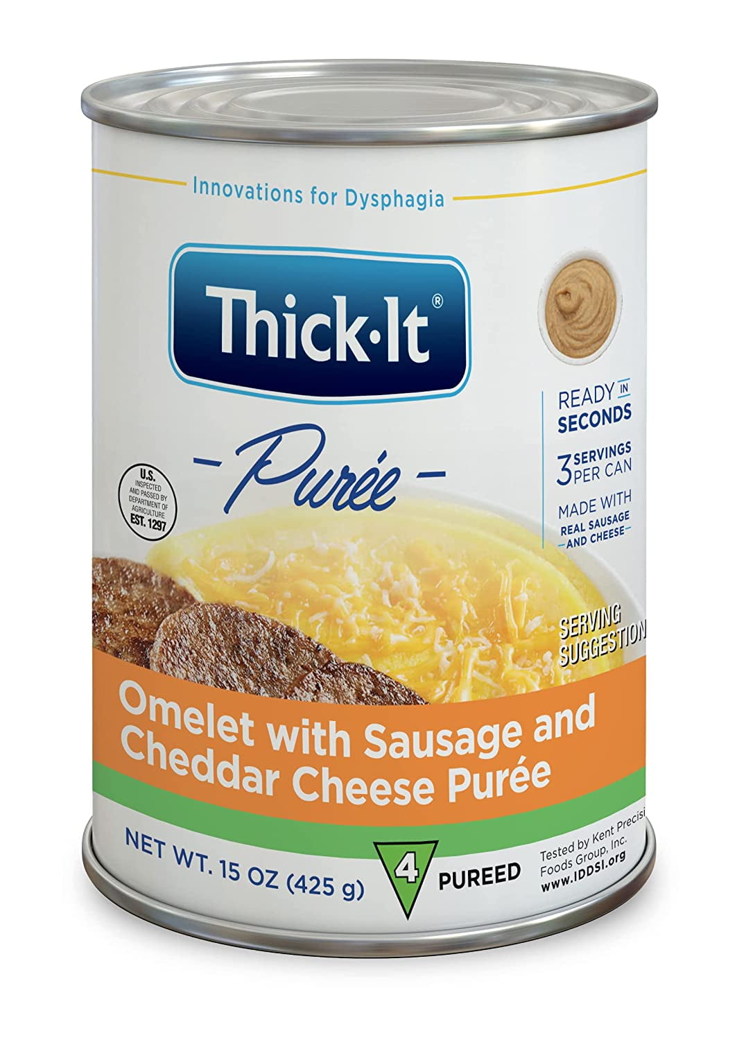 Omelet with Sausage & Cheddar Puree (IDDSI), Ready in , Made with Real ...