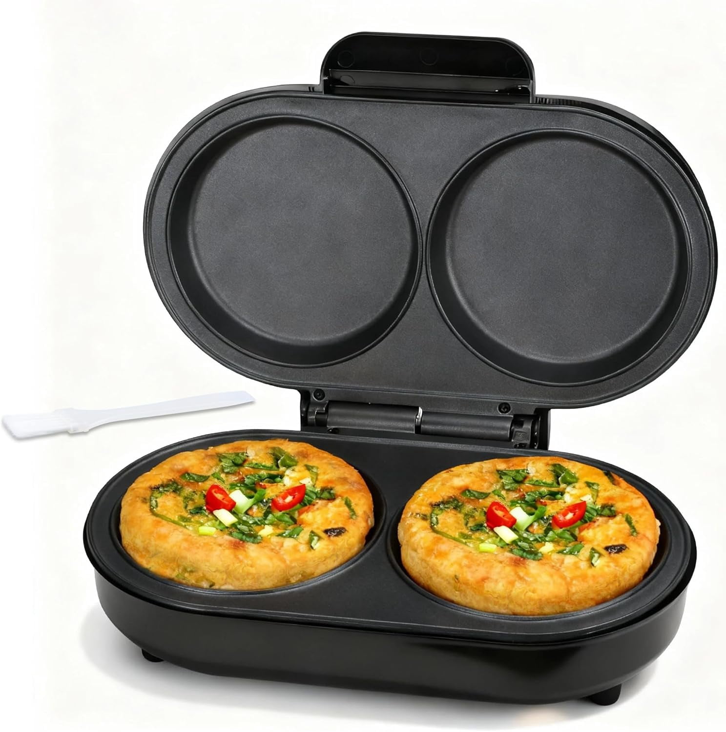 Omelette Maker Electric, Pan Nonstick, Dual Makers with 2 x 4.75” Round ...