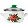 Omelia ES2430112-R 3L "Roses" Cooking Pot with a Glass Lid, Mid-Sized ...