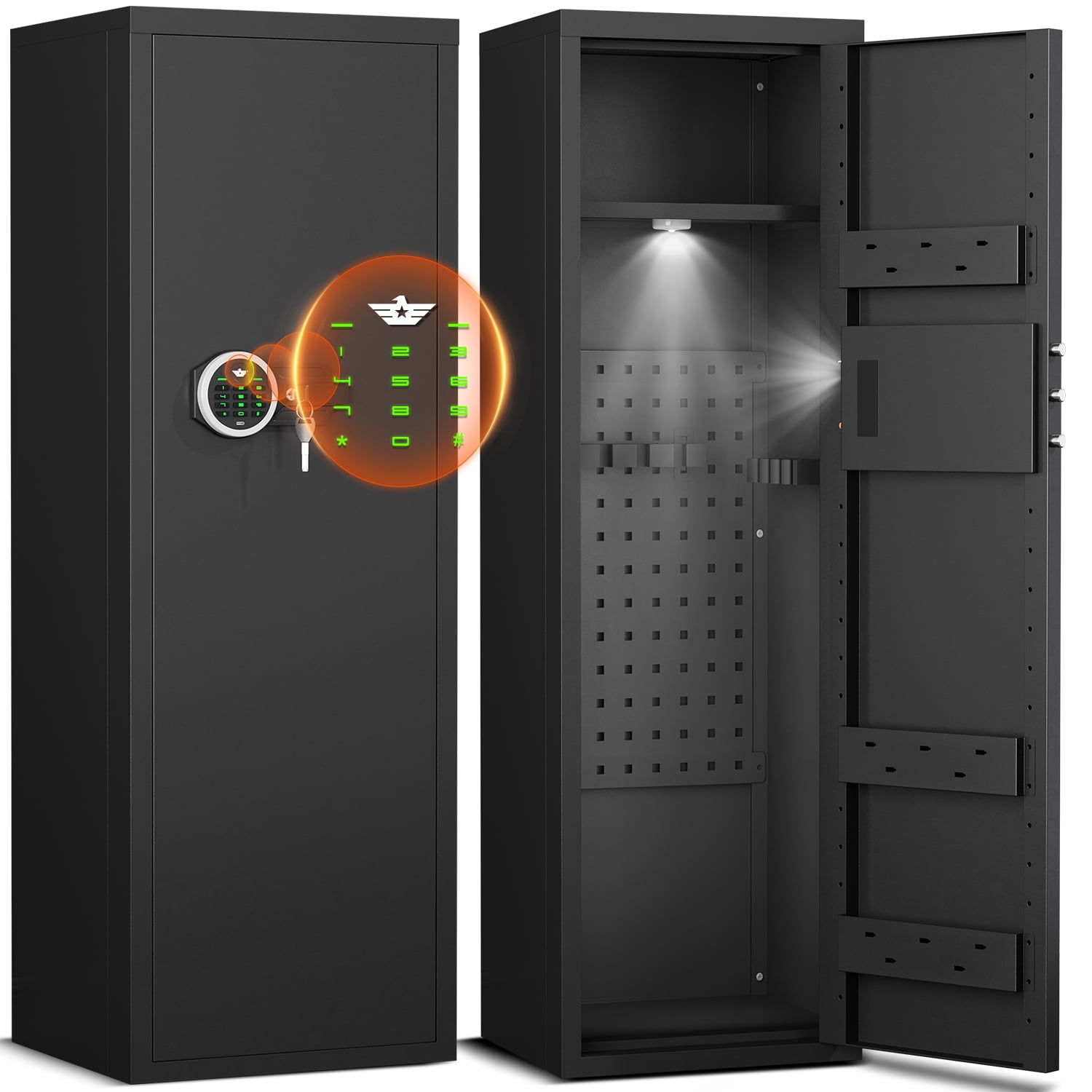 Omethey Large Gun Safe for 10-12 Rifles, Unassembled, Mute Function ...