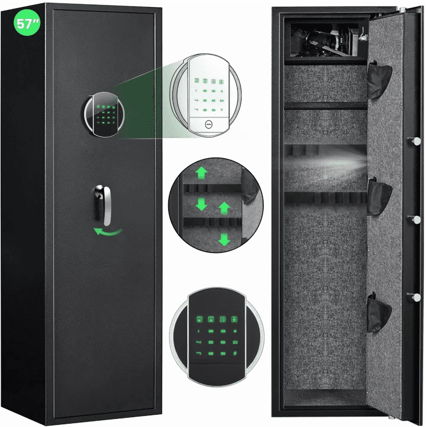 Omethey 57" Digital Keypad Gun Safe, 6-7 Gun Safe for Home Guns and ...