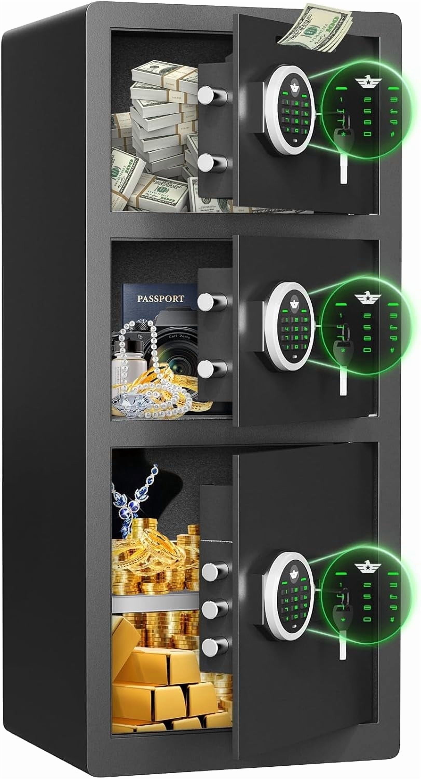 Omethey 8.0 Cub Large Safe with Depository Drop Slot, Dual Alarm System ...