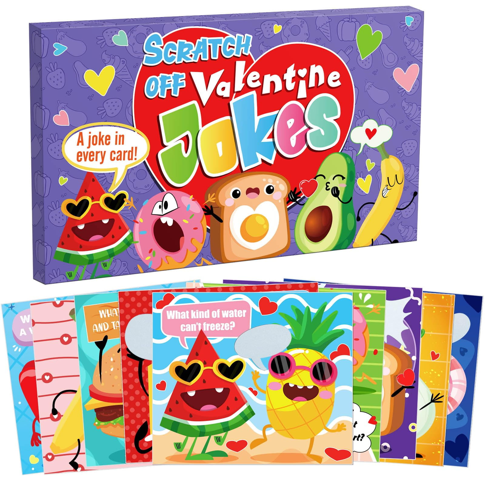 Omgouue 42 Pack Valentines DHF10 Day Cards Scratch-Off Jokes for Kids ...