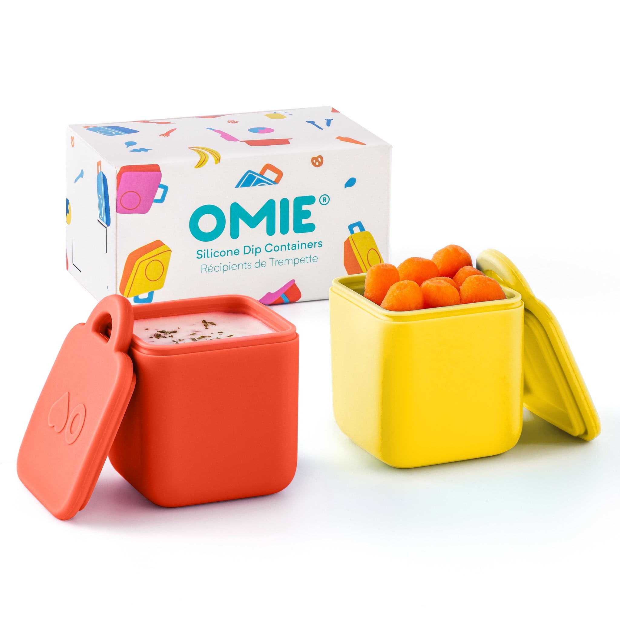 Omie Leakproof Dip Containers (2 Pack) - Food Safe Silicone, Sauce ...
