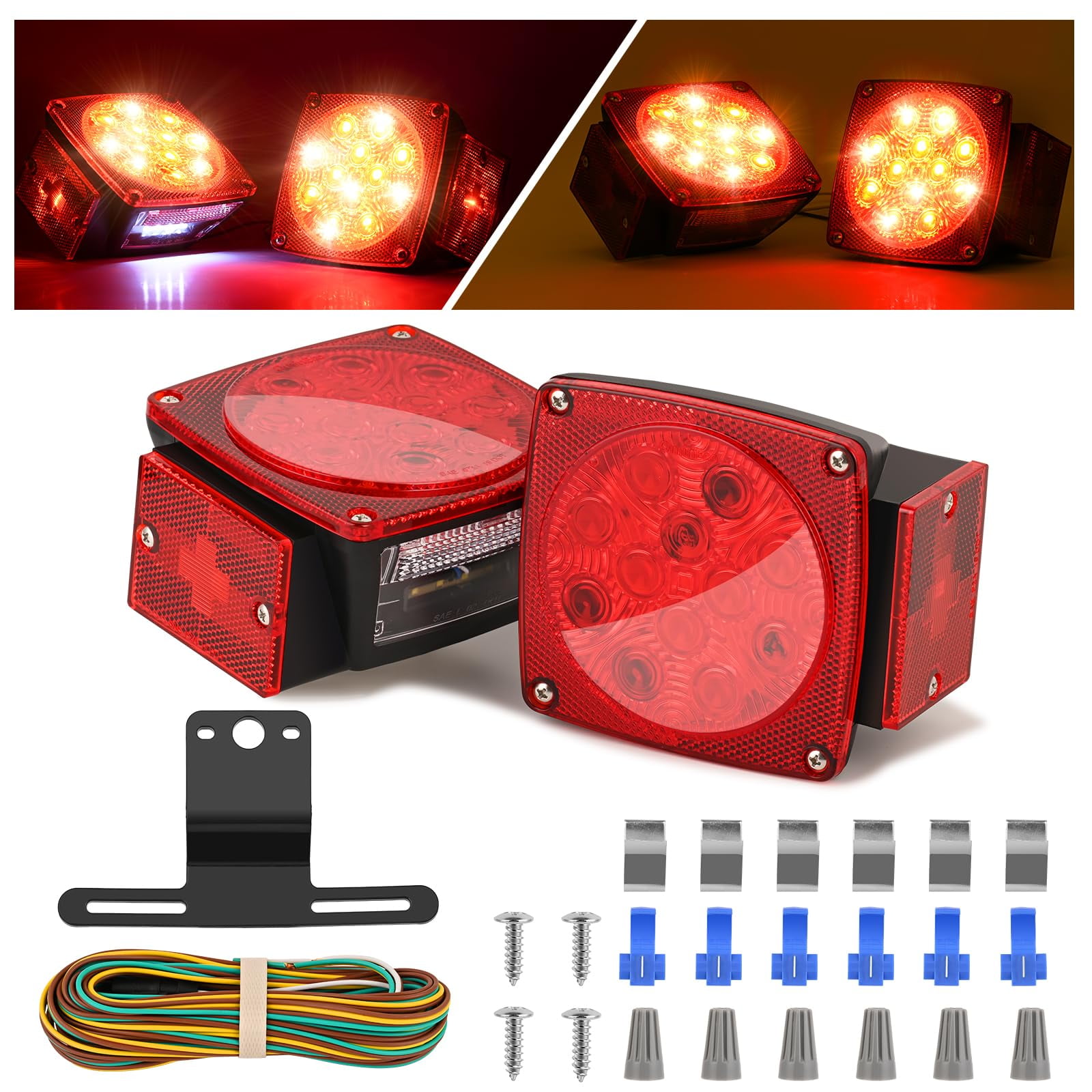 OminEco 12V LED Trailer Light Kit, DOT Certified, Waterproof for Boats ...
