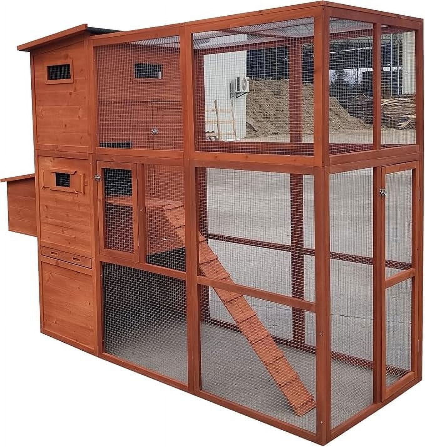 Omitree 90.6" Large Backyard Wood Chicken Coop Hen House Nesting Box ...