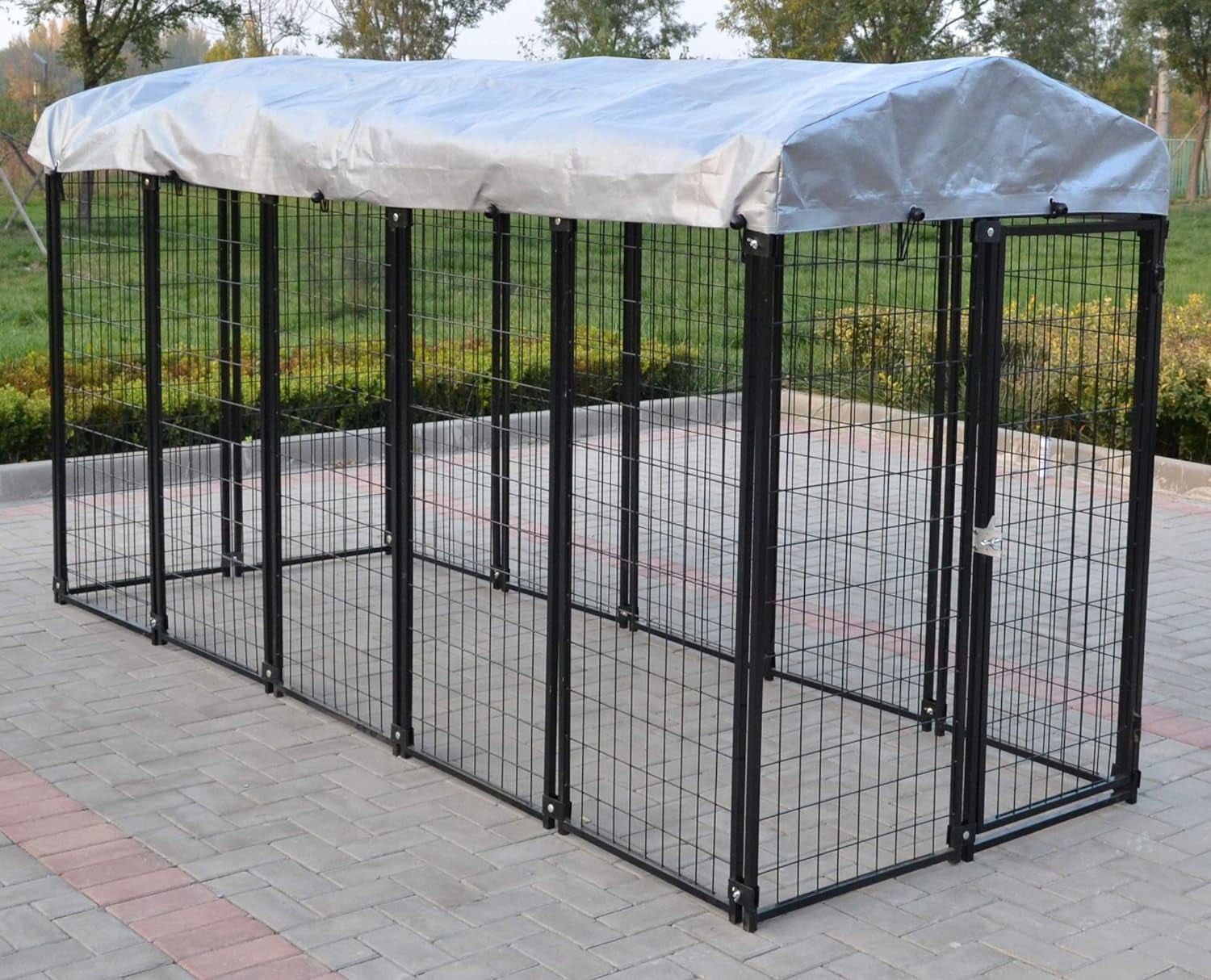 Omitree NEW Modular Heavy Duty Dog Kennel Welded Steel Panel Pet Cover ...