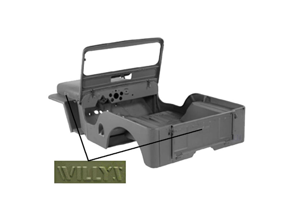 Omix Body Tub Kit with Willys Script 49-53 Willys CJ3A - Walmart.com