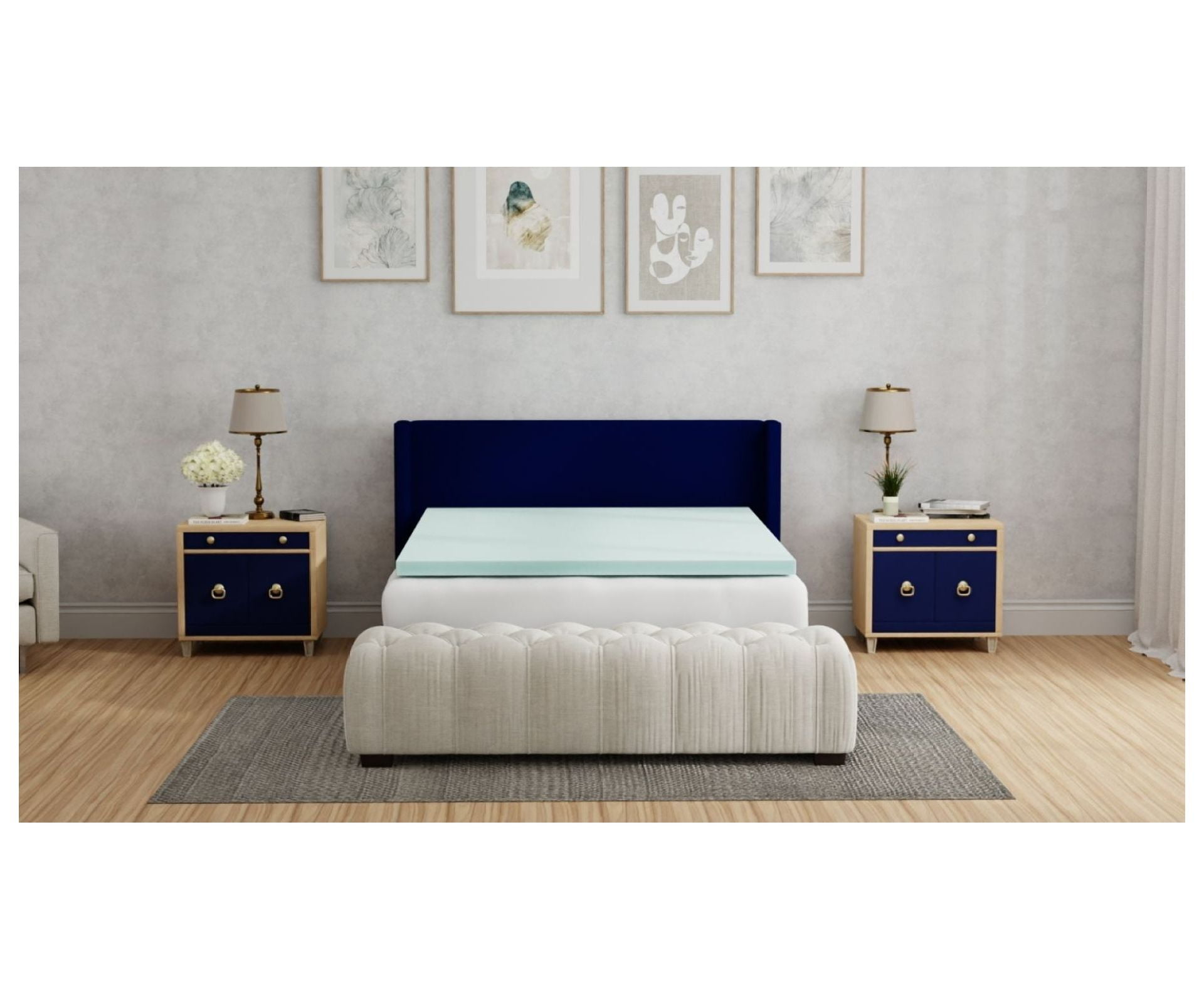 Omne Sleep Plush 3 Inch Full Memory Foam Cooling Mattress Topper ...