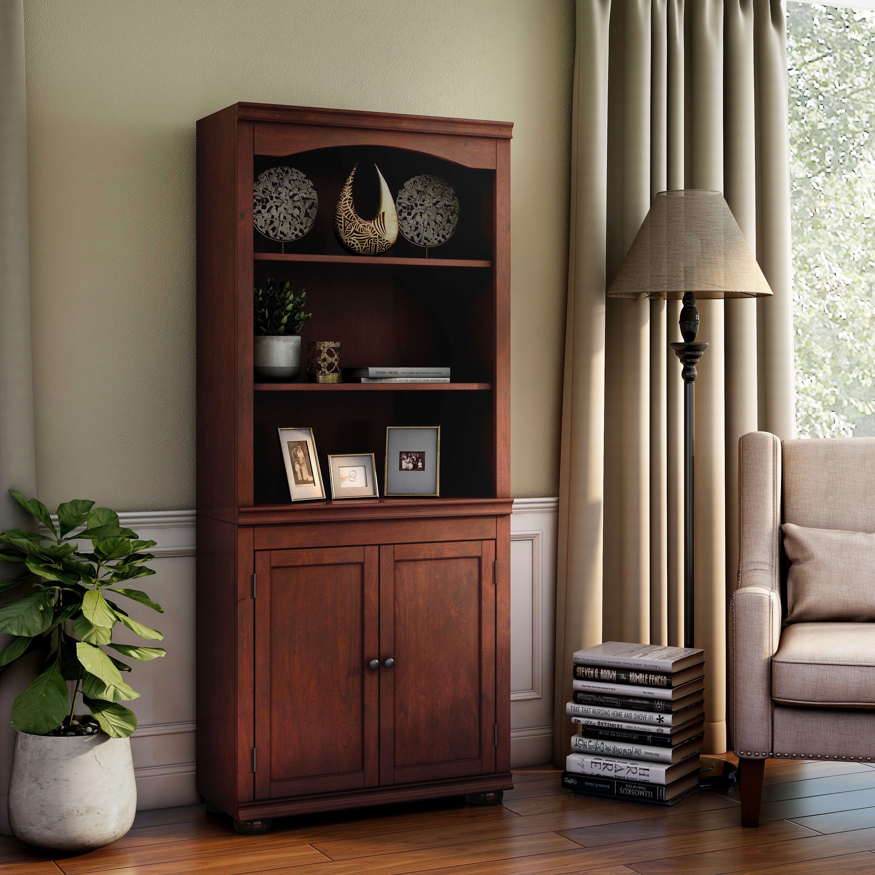 Omni 4-Shelf Solid Wood Bookcase, Espresso - Walmart.com