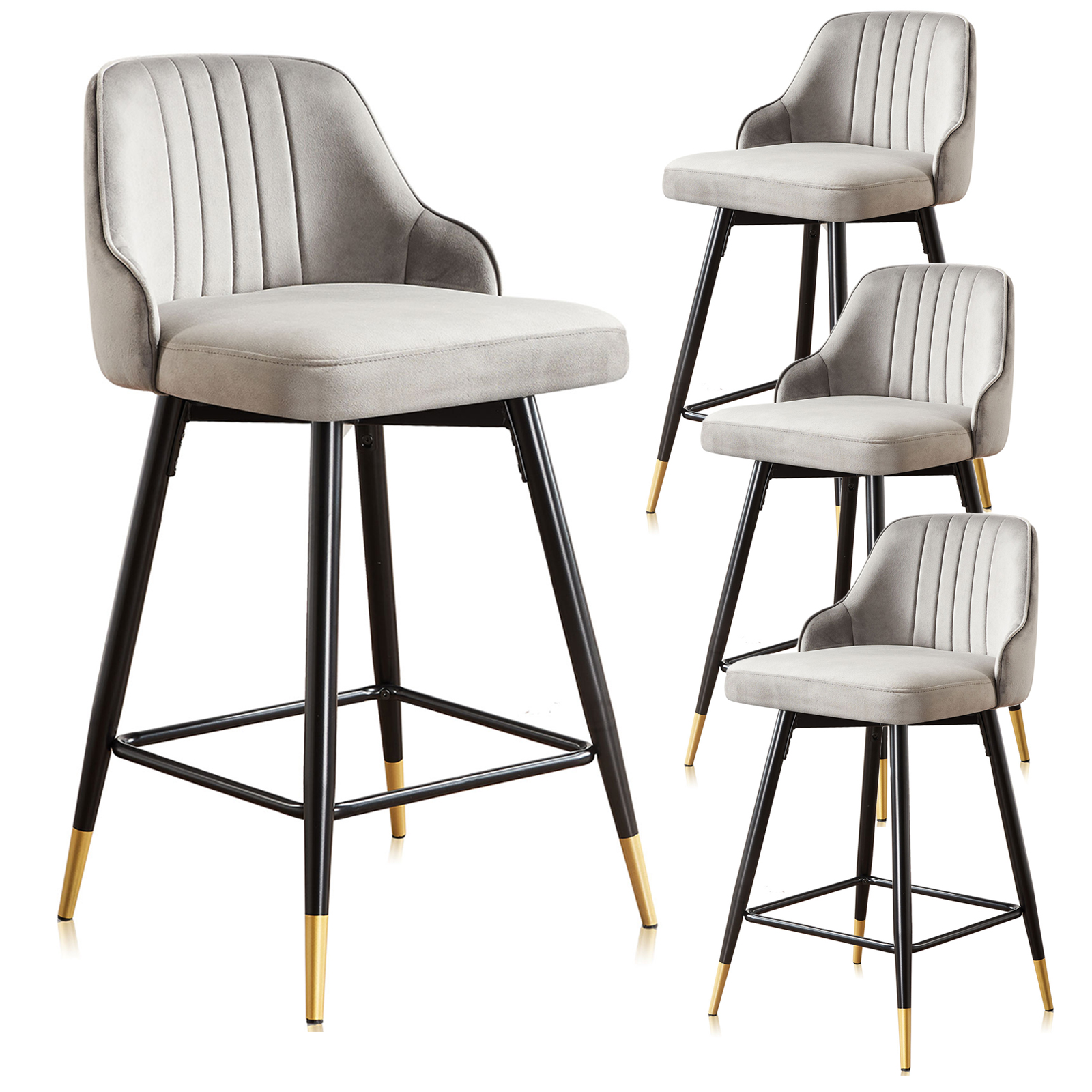 Weston Home Sheena Wood Slat Back 24-inch Counter Height Swivel Stool ...