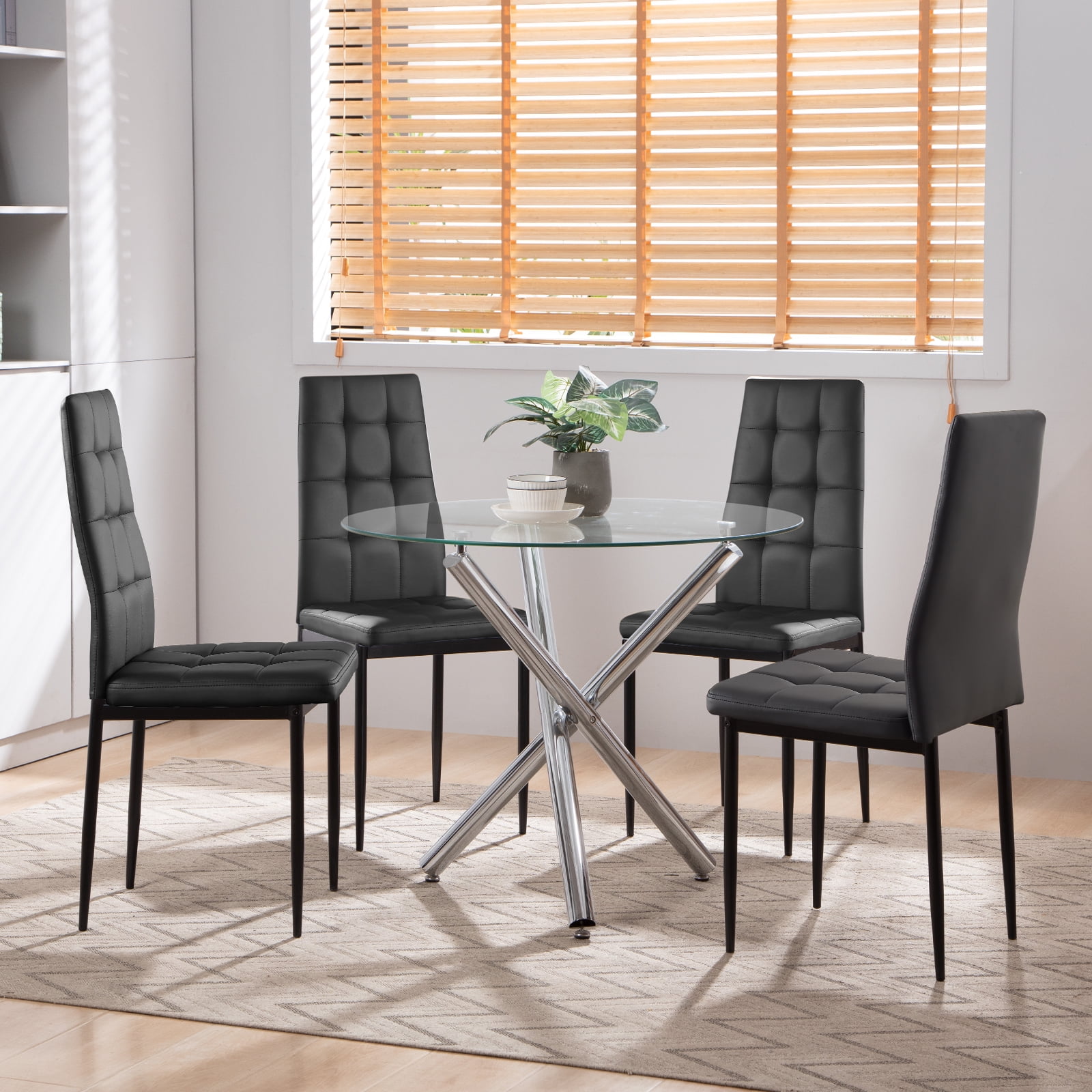 Omni House 5 Piece Round Dining Table Set, Modern Dining Room Table Set ...
