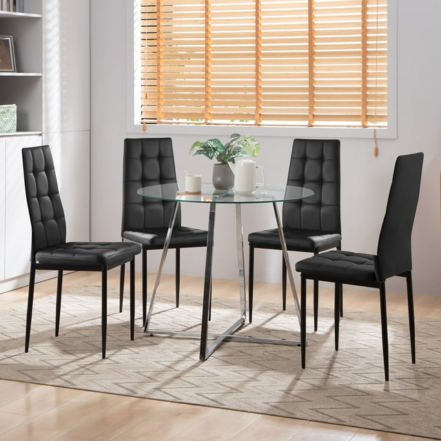 Omni House 5 Piece Round Dining Table Set, Modern Dining Room Table Set ...
