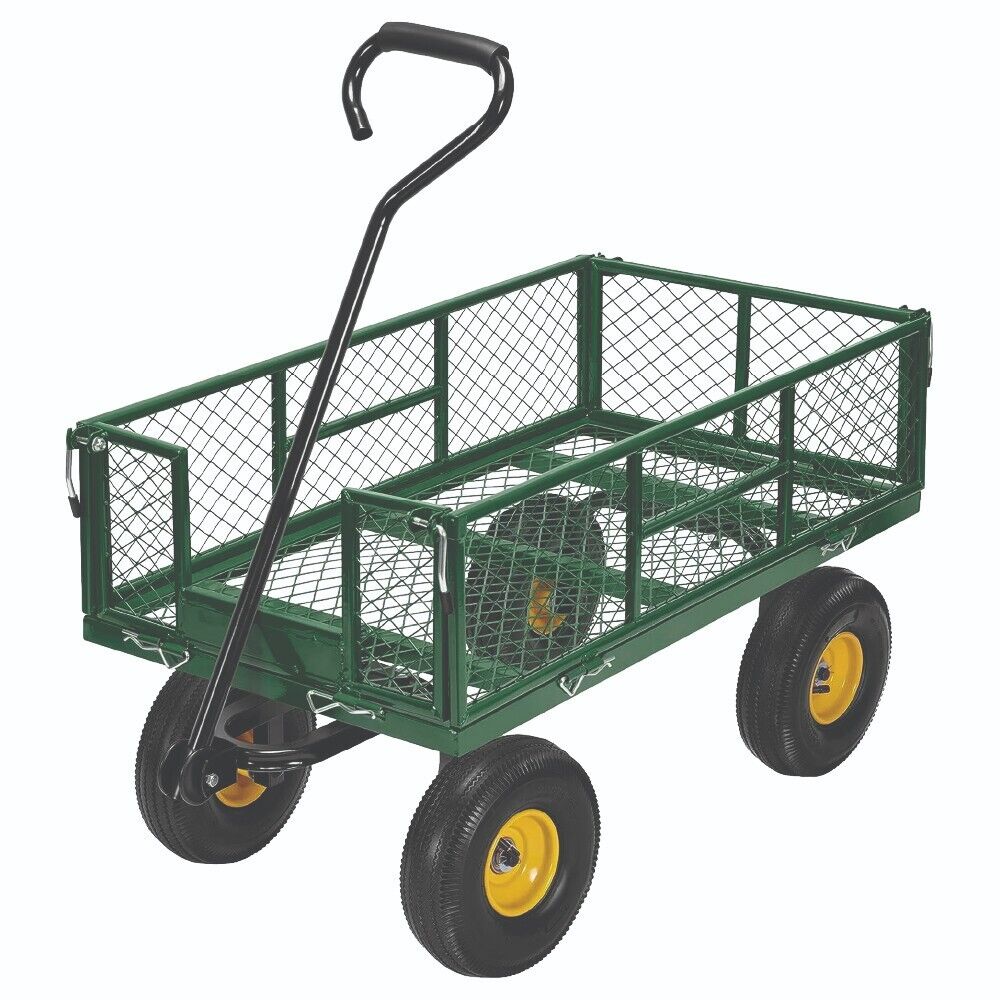Omni Tool Heavy Duty Steel Garden Cart, Removable Mesh Sides, 600 lb ...