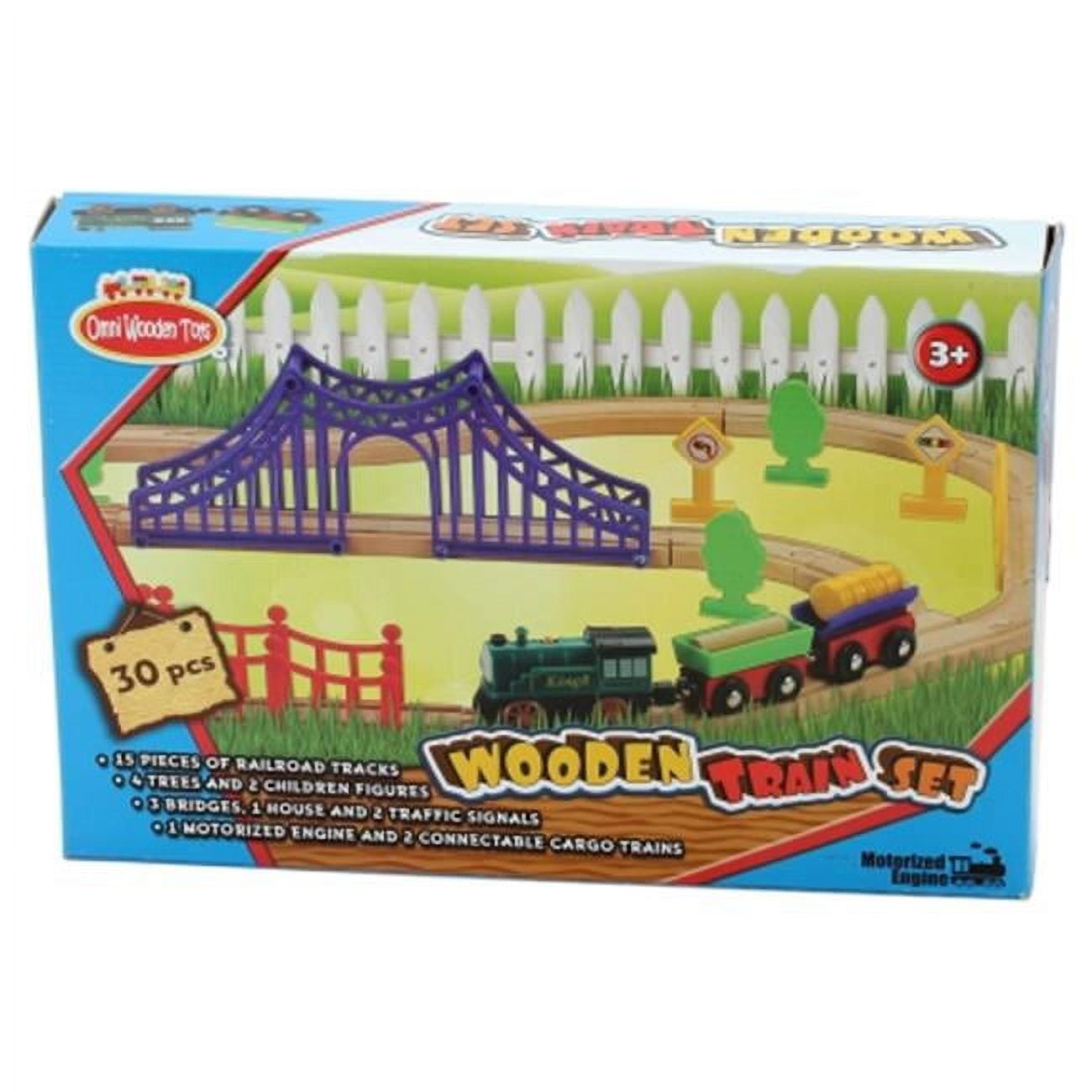 Omni Wooden Toys Motorized Engine Train Set - 30 Piece - Walmart.com