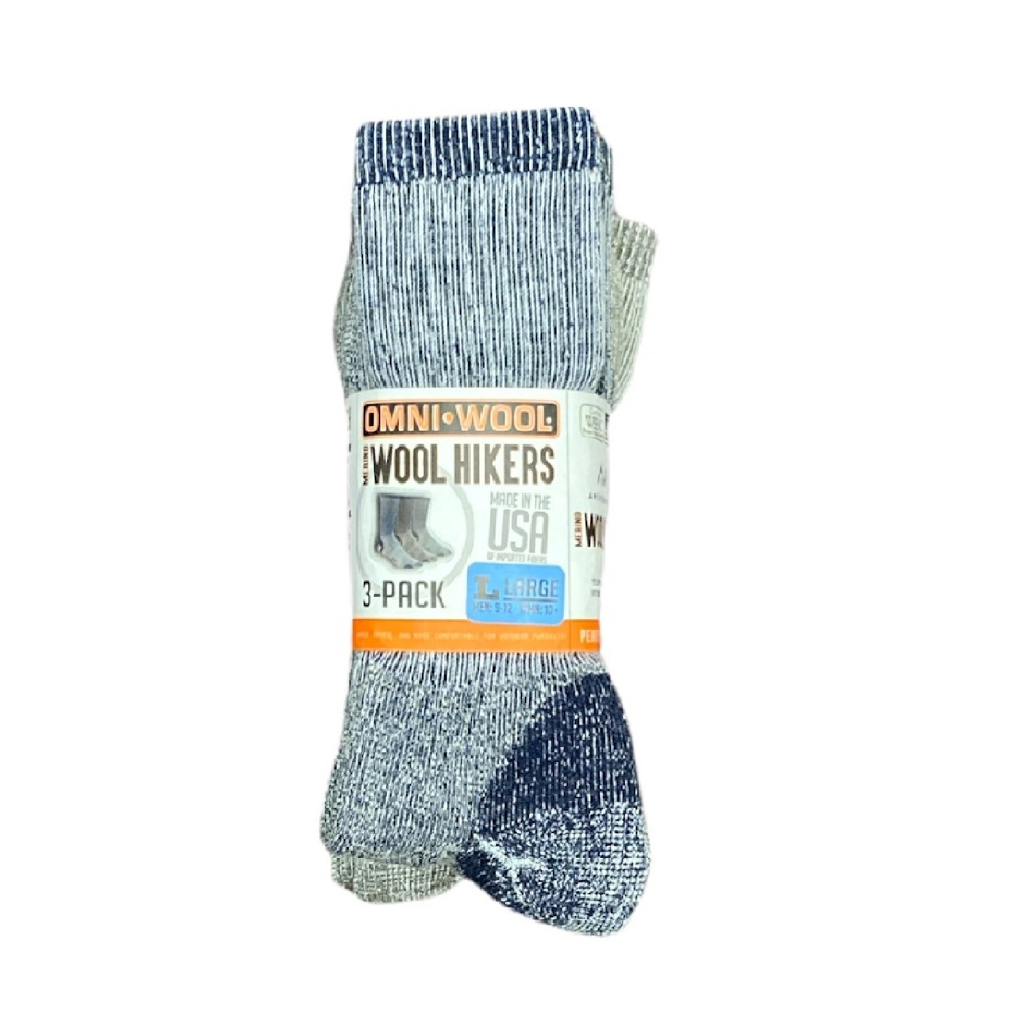 Omni Wool Unisex Merino Wool Multi-Sport Warm Hikers Hunting Socks, 3 ...