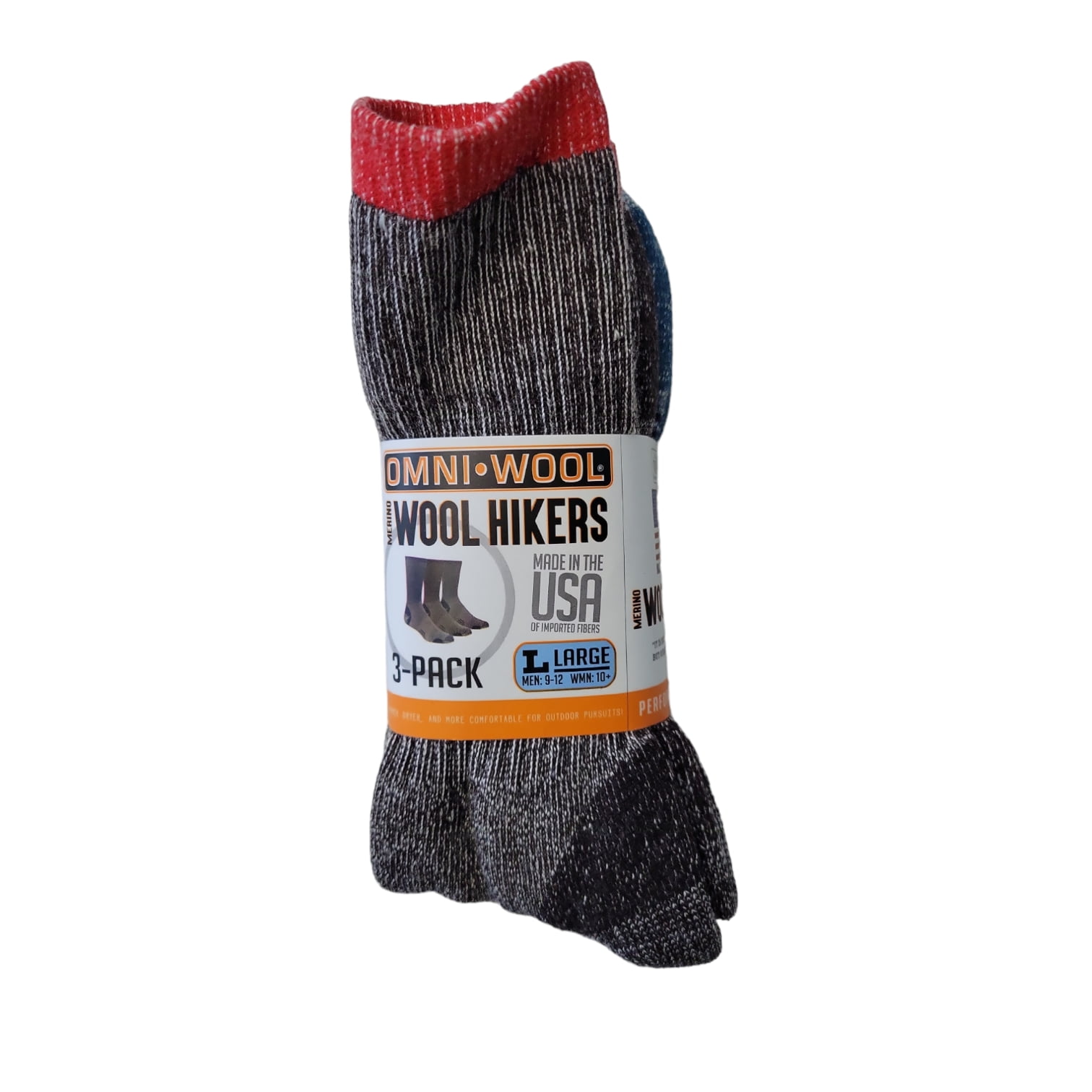 Omni Wool Unisex Merino Wool Multi-Sport Warm Hikers Hunting Socks, 3 ...