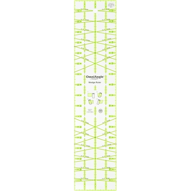 OmniAngle 4" x 18" Non-Slip Wedge Ruler, Quilter's Ruler by Omnigrid ...