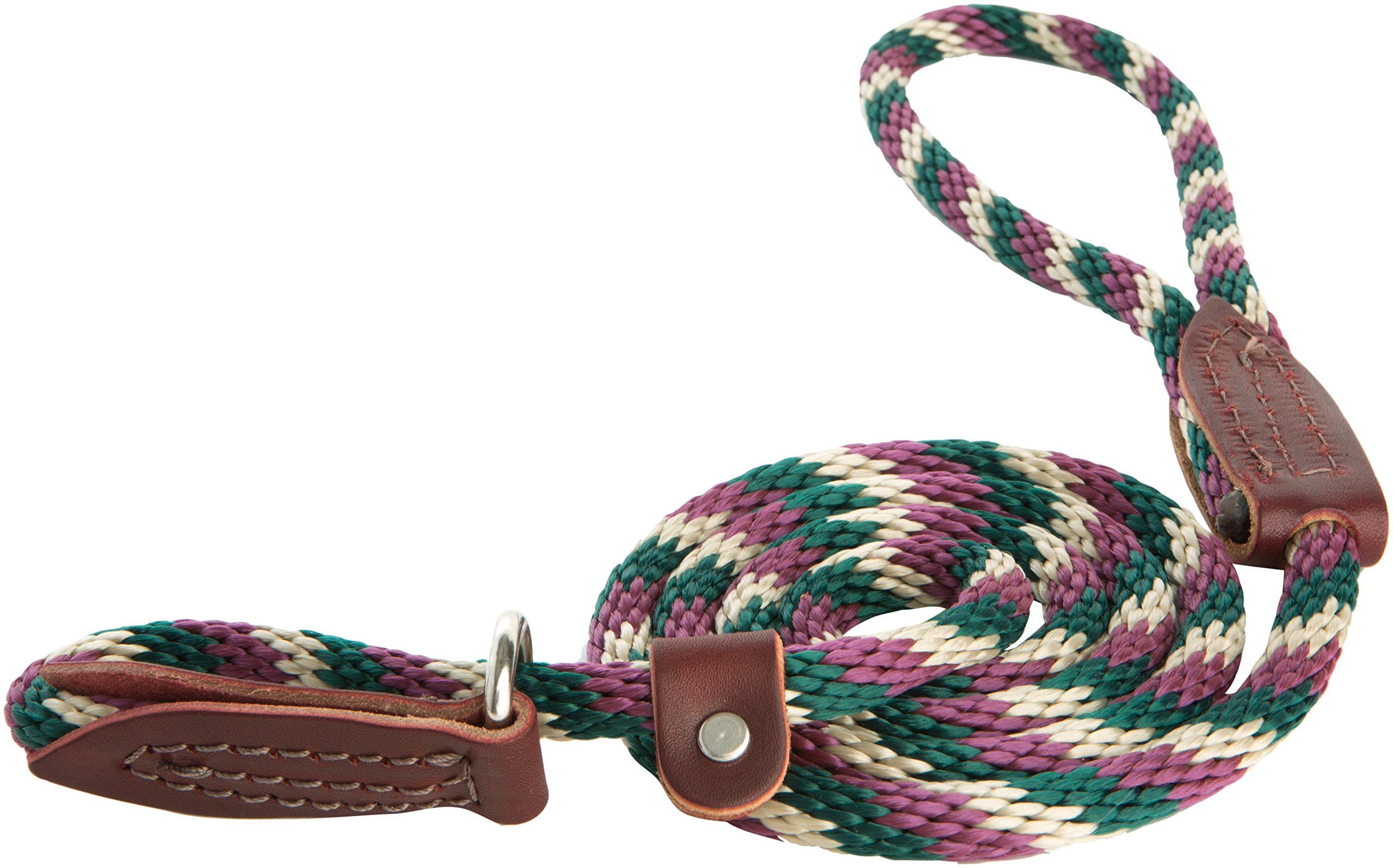 OmniPet British Rope Slip Lead for Dogs, 6', Hunter Green/Burgundy/Tan ...