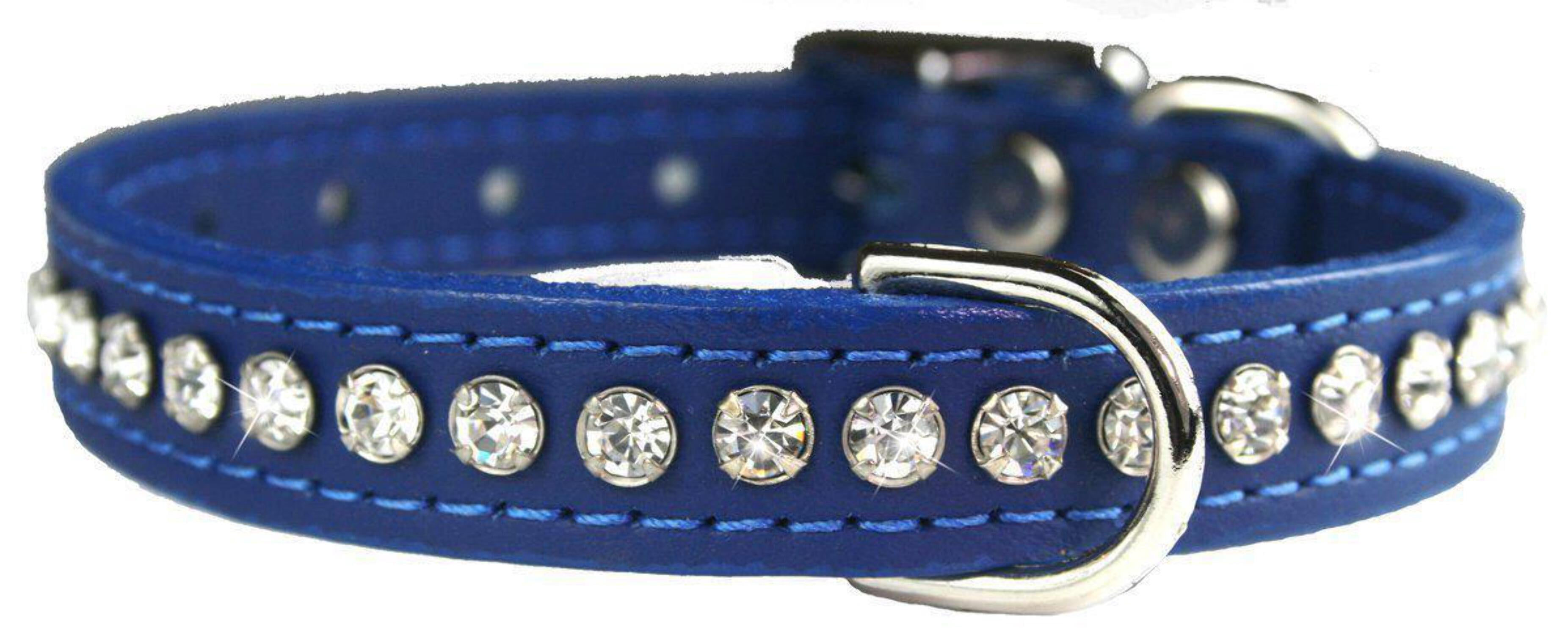 OmniPet Signature Leather Crystal Dog Collar Made in USA - Walmart.com
