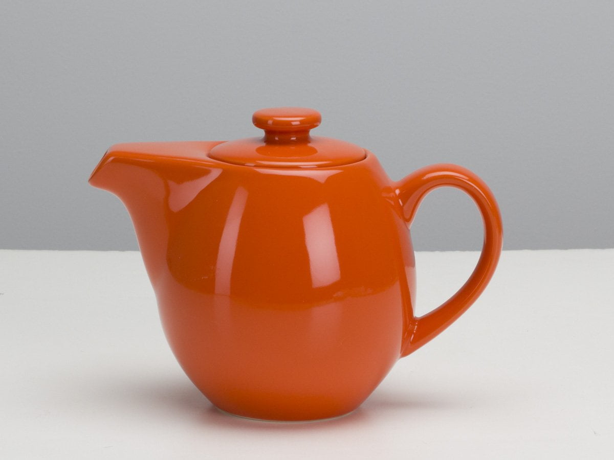 OmniWare Teaz Orange Stoneware 24 Ounce Teapot with Stainless Steel ...