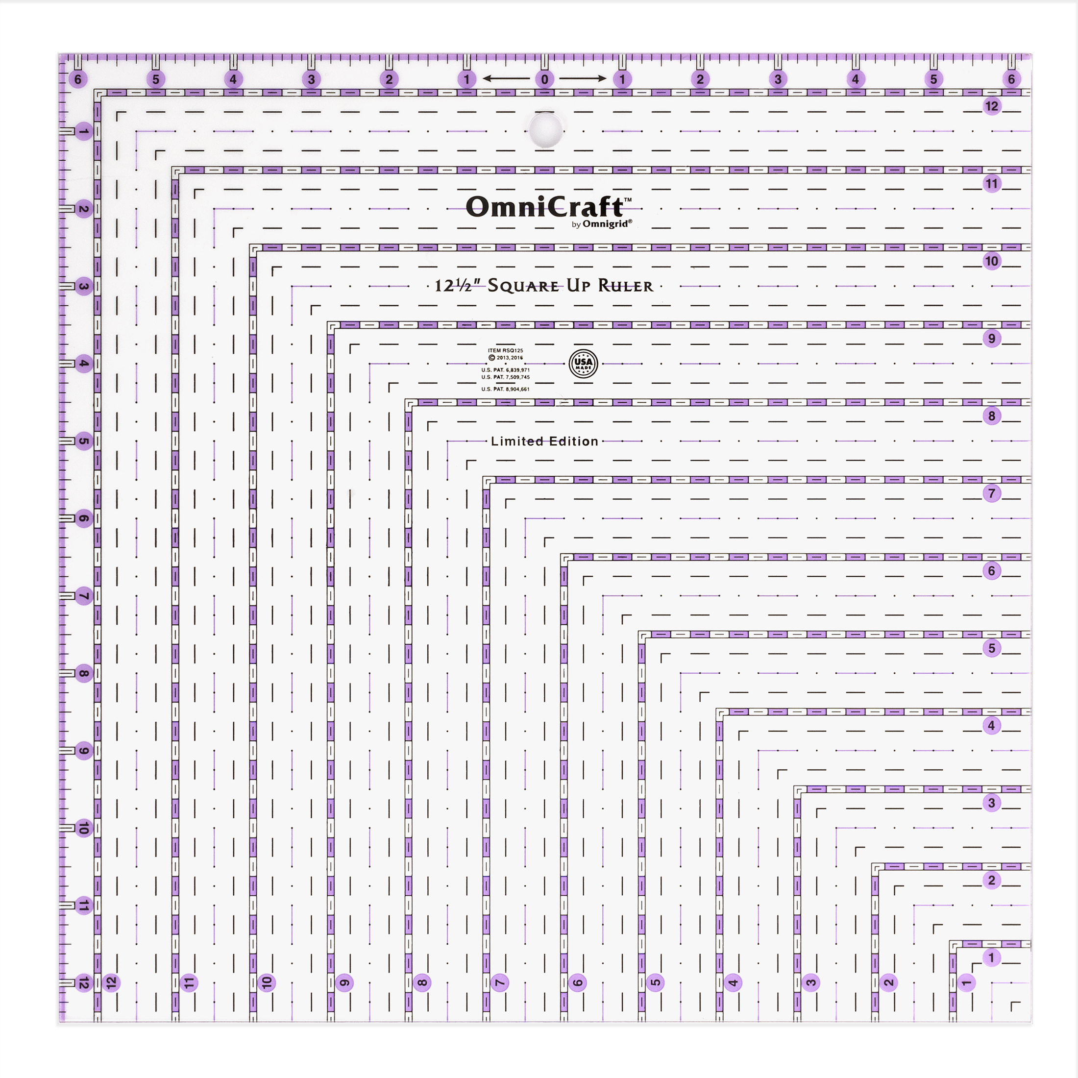 Omnigrid 12-1/2" Square Ruler Value Pack, Clear Quilting and Sewing ...