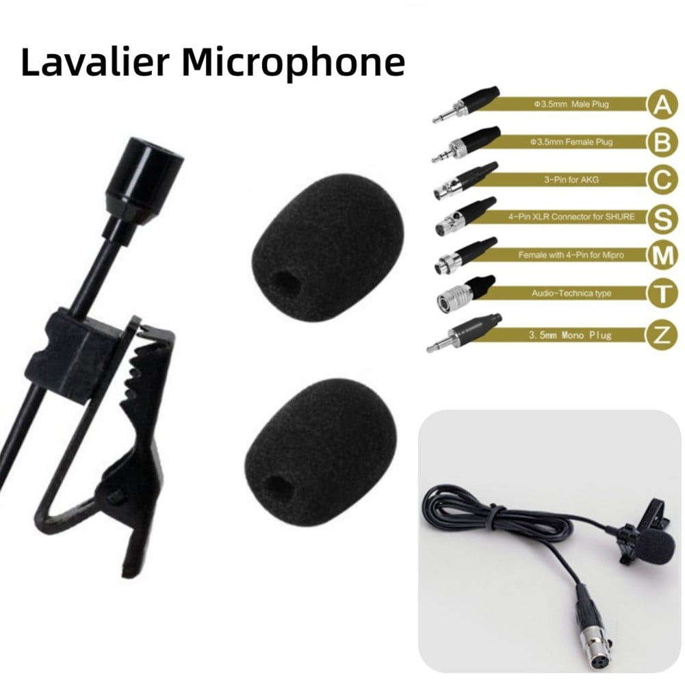 Omnidirectional Lavalier Lapel Clip Mic 3.5mm 3Pin 4-Pin XLR For ...