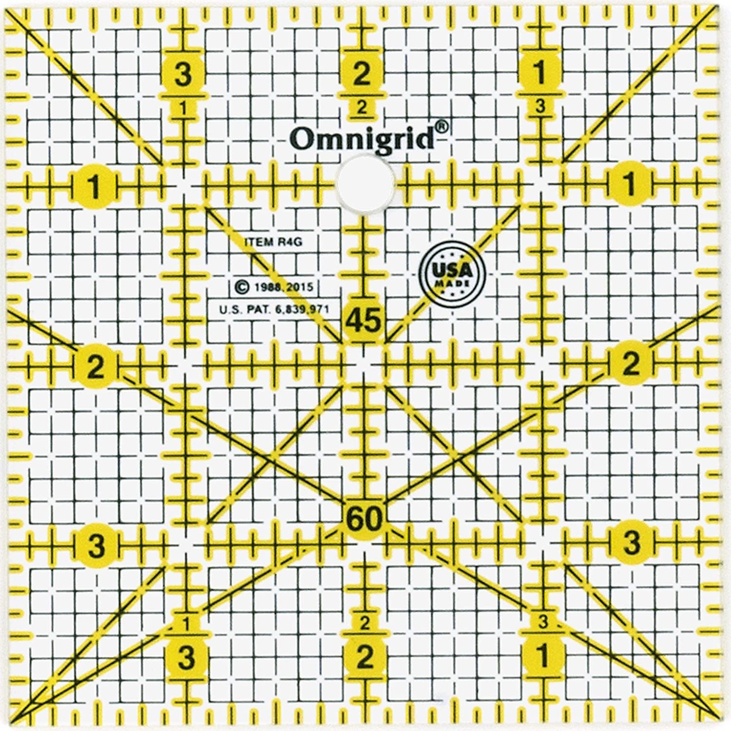 Omnigrid 4-Inch Square Grid, Clear Sewing Quilting Rulers, 4" x 4 ...