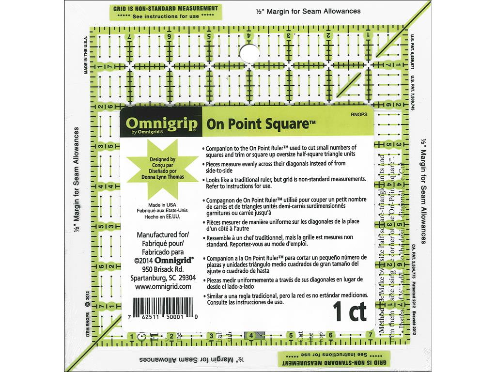 Omnigrid Omnigrip Ruler Non Slip Neon On Point Sq - Walmart.com