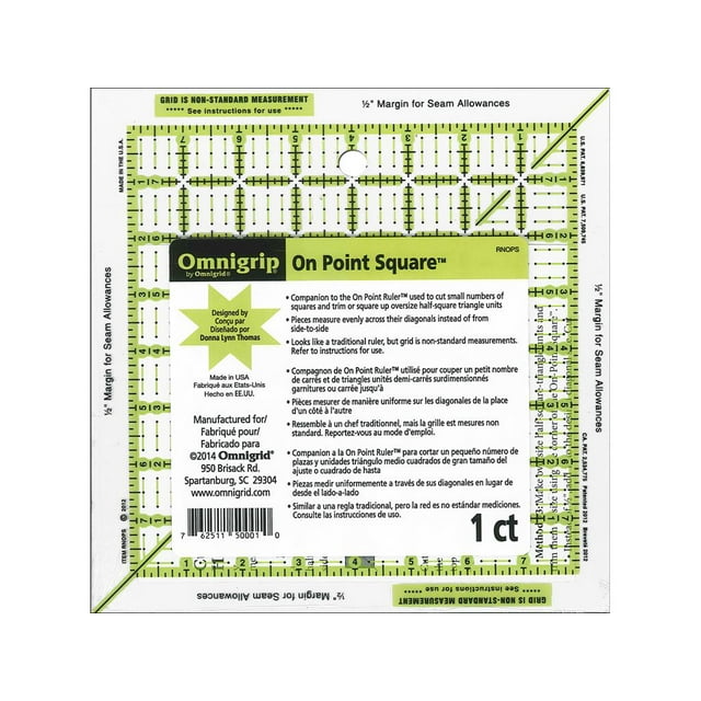 Omnigrid Omnigrip Ruler Non Slip Neon On Point Sq - Walmart.com