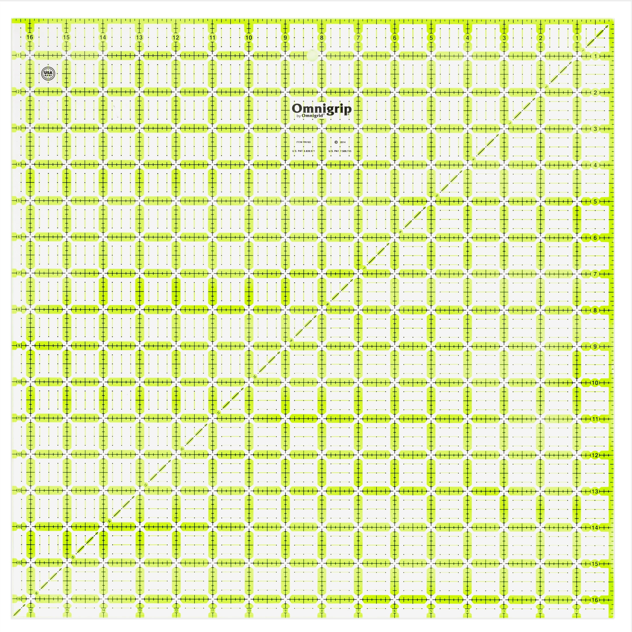 Omnigrip 16-1/2" x 16-1/2" Non-Slip Square Quilting Ruler by Omnigrid ...